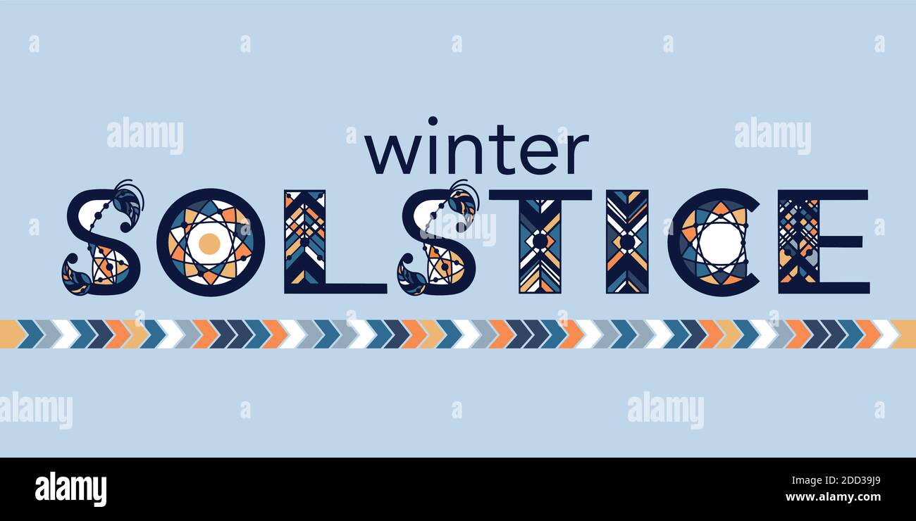 Winter solstice lettering. Elements for invitations, posters, greeting ...