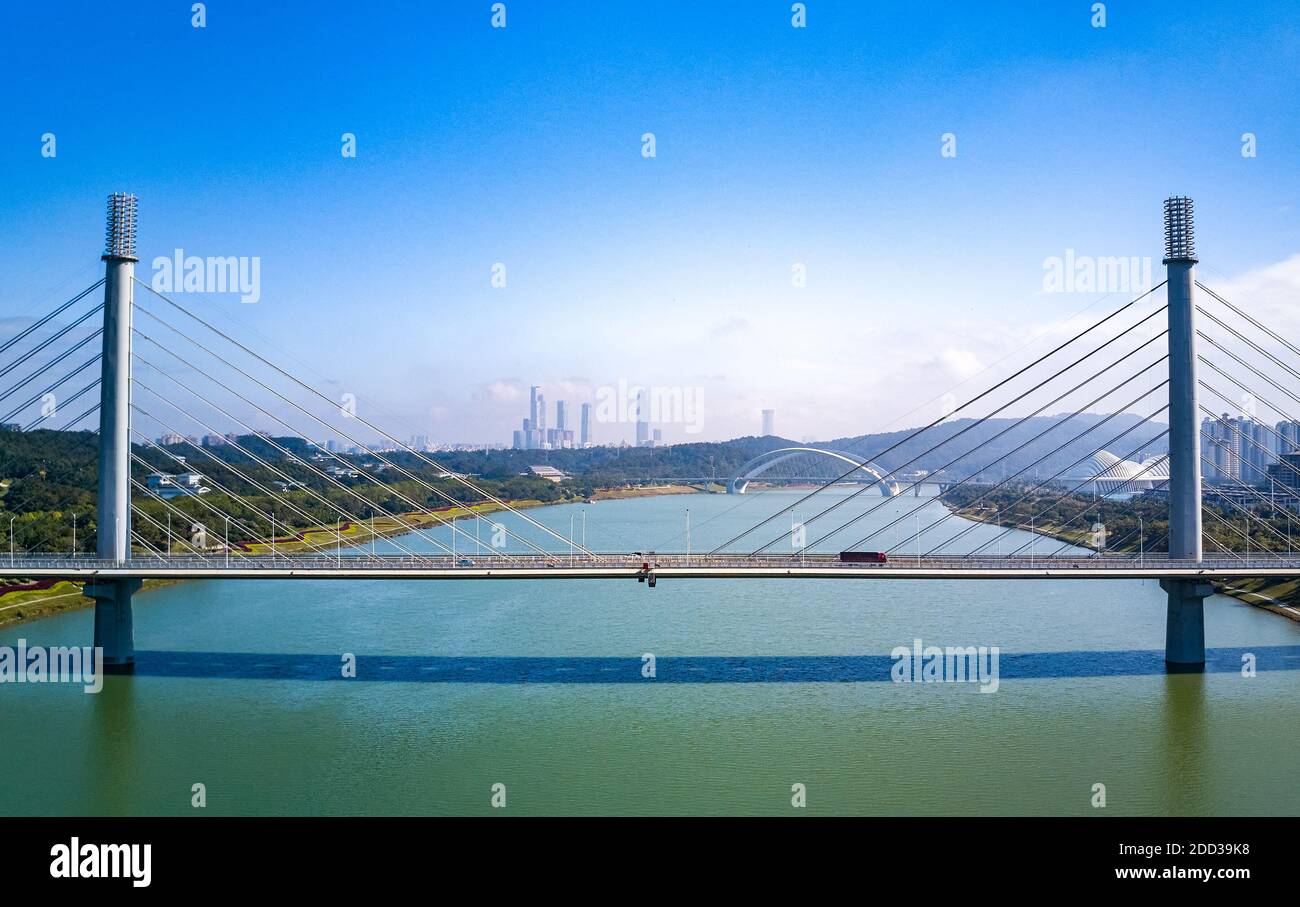 Cityscape of Wuxiang Bridge in Nanning, Guangxi, China Stock Photo - Alamy