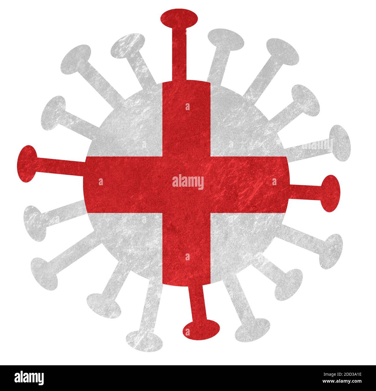 The national flag of England with corona virus or bacteria - Isolated ...