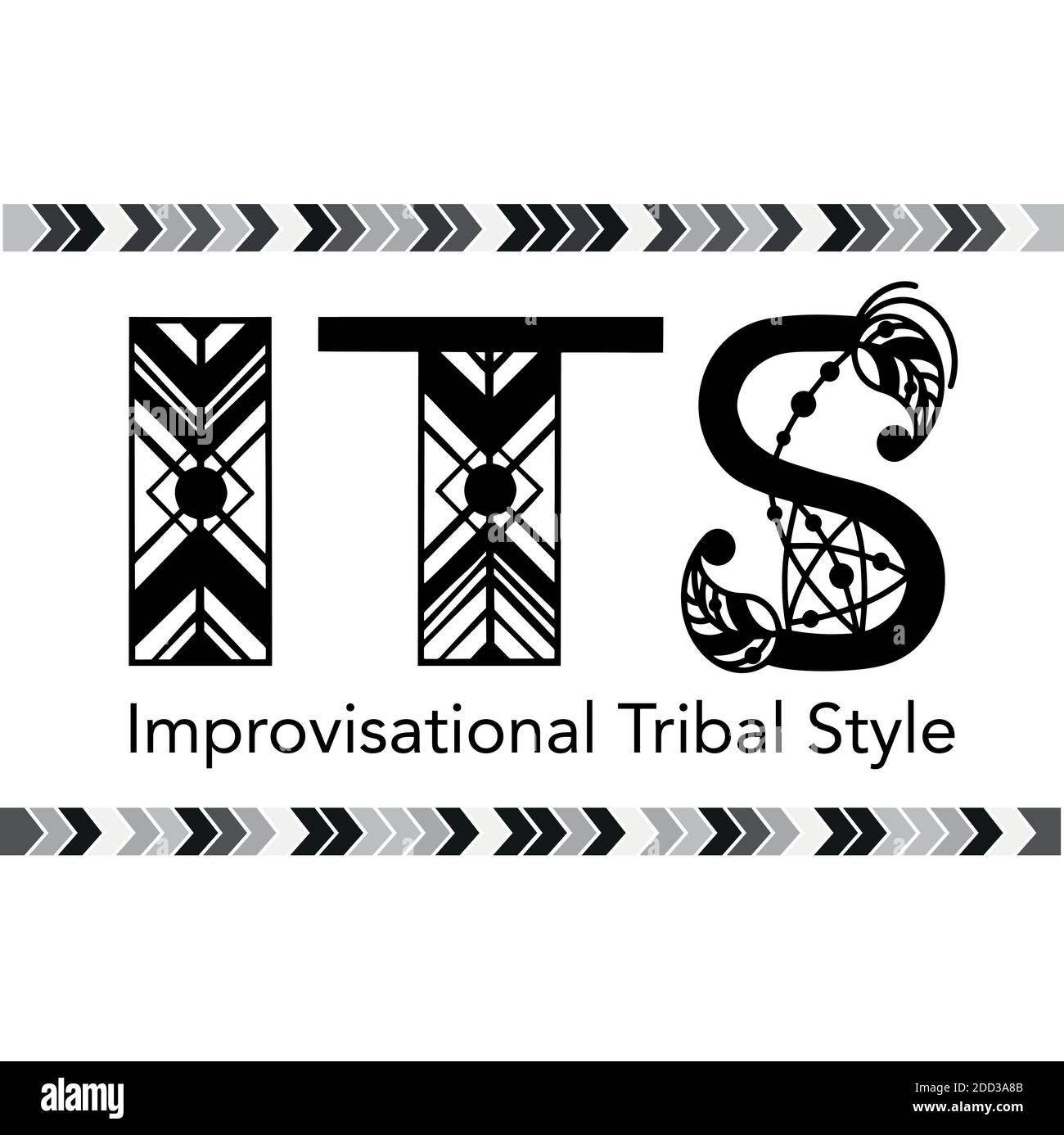 Tribal Dance Style Name Written By Ethnic Letters Handdrawn Vector Tribal Dance Style Name Written By Ethnic Letters Handdrawn Vector