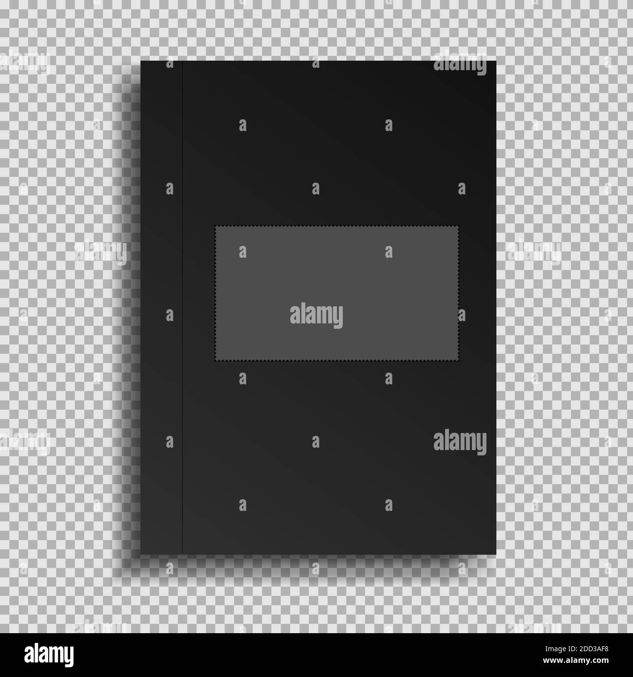 Black book mockup on transparent background. Isolated vector object ...