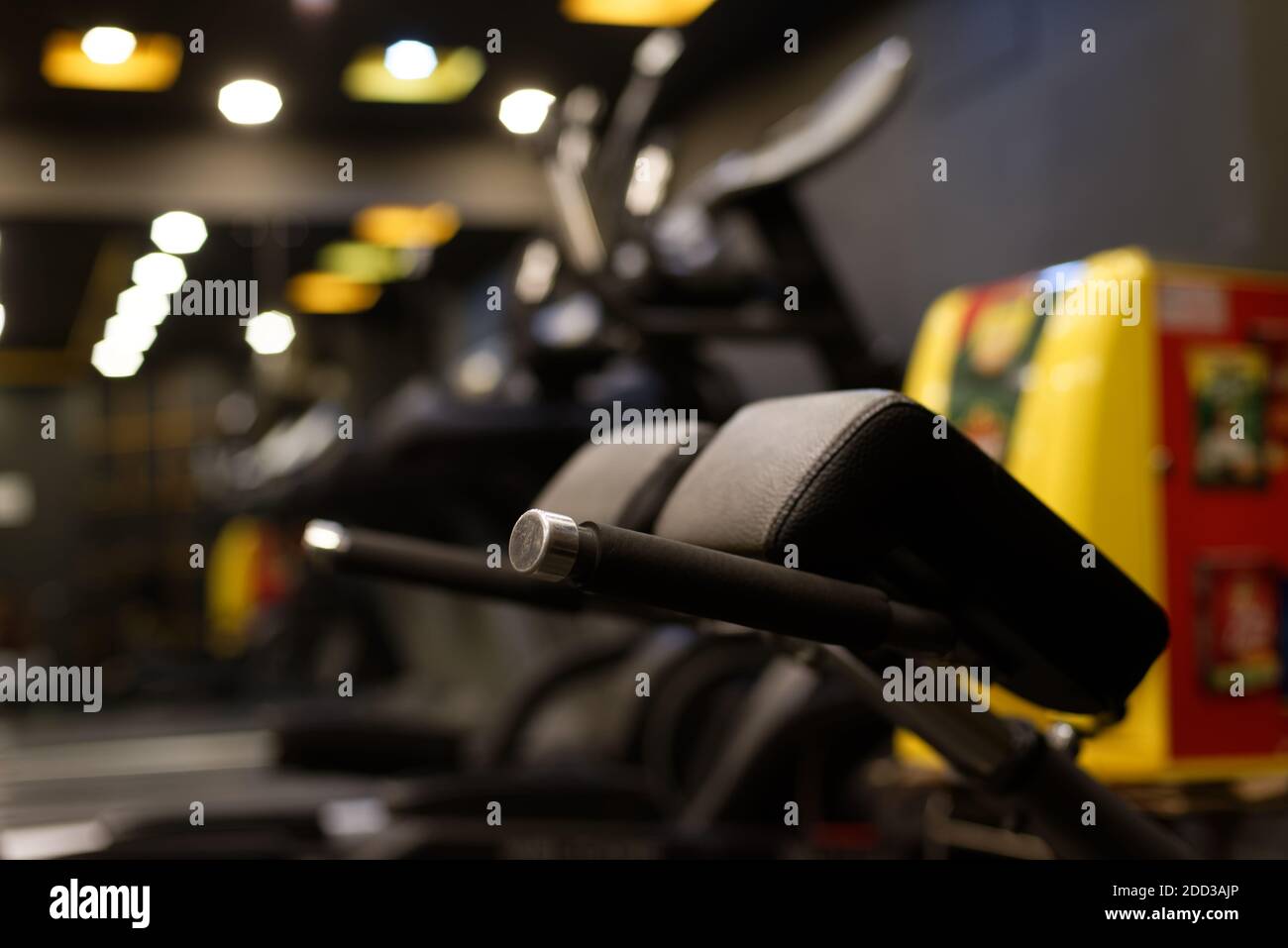 Gym Instruments cycles, handles bar inside a gymnasium with beautiful ...