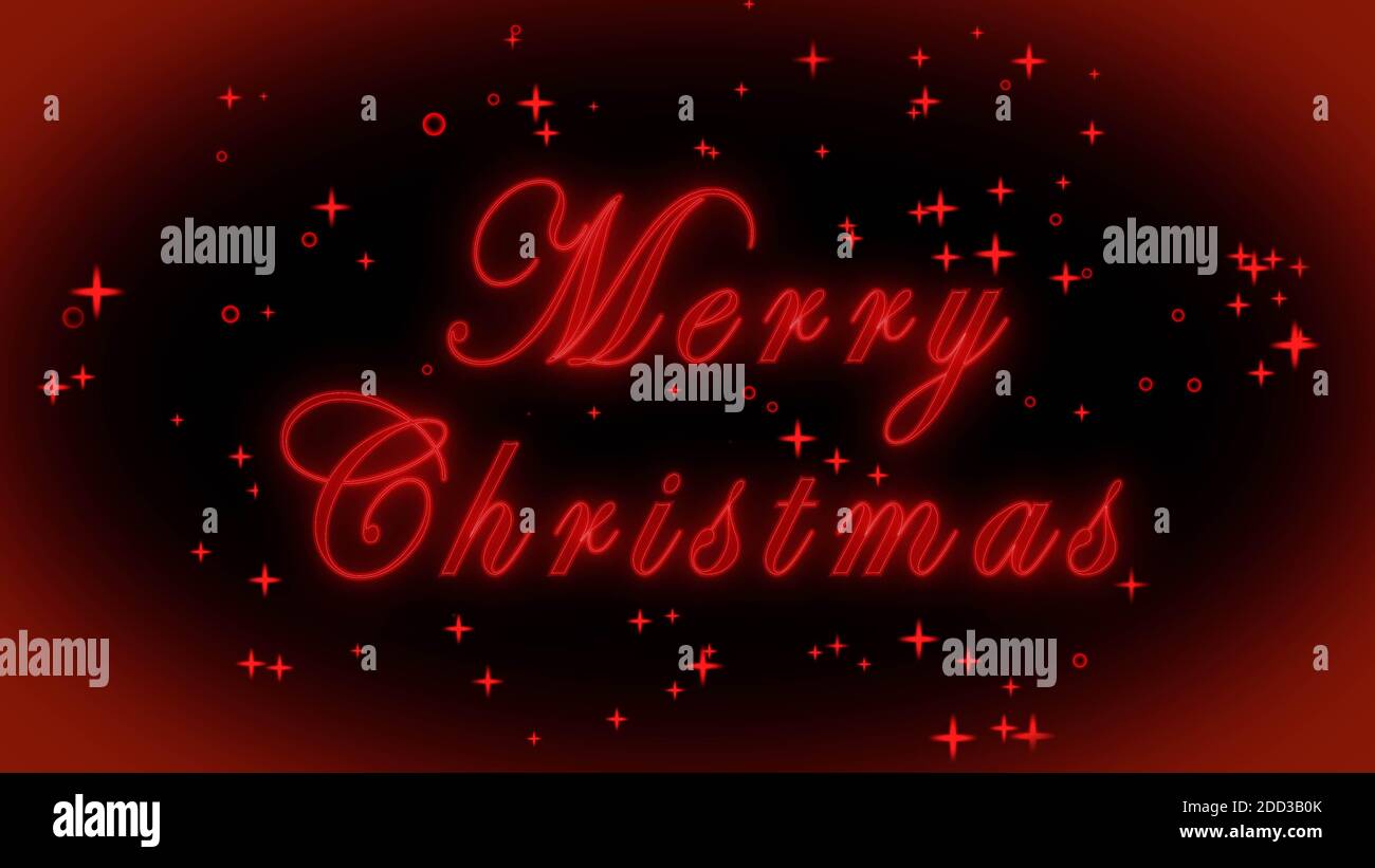 Merry Christmas - greeting card with stars and lettering in red color ...