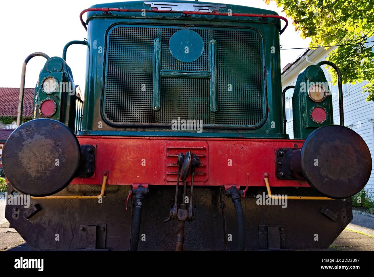 Old diesel locomotive seen from the front. . High quality photo Stock ...