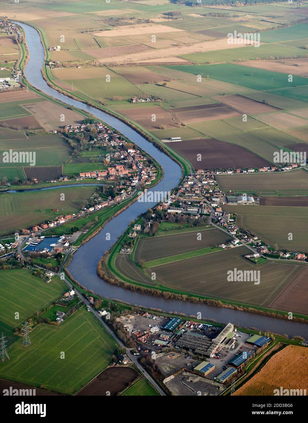 An aerial photograph of the villages of East and West Stockwith ...
