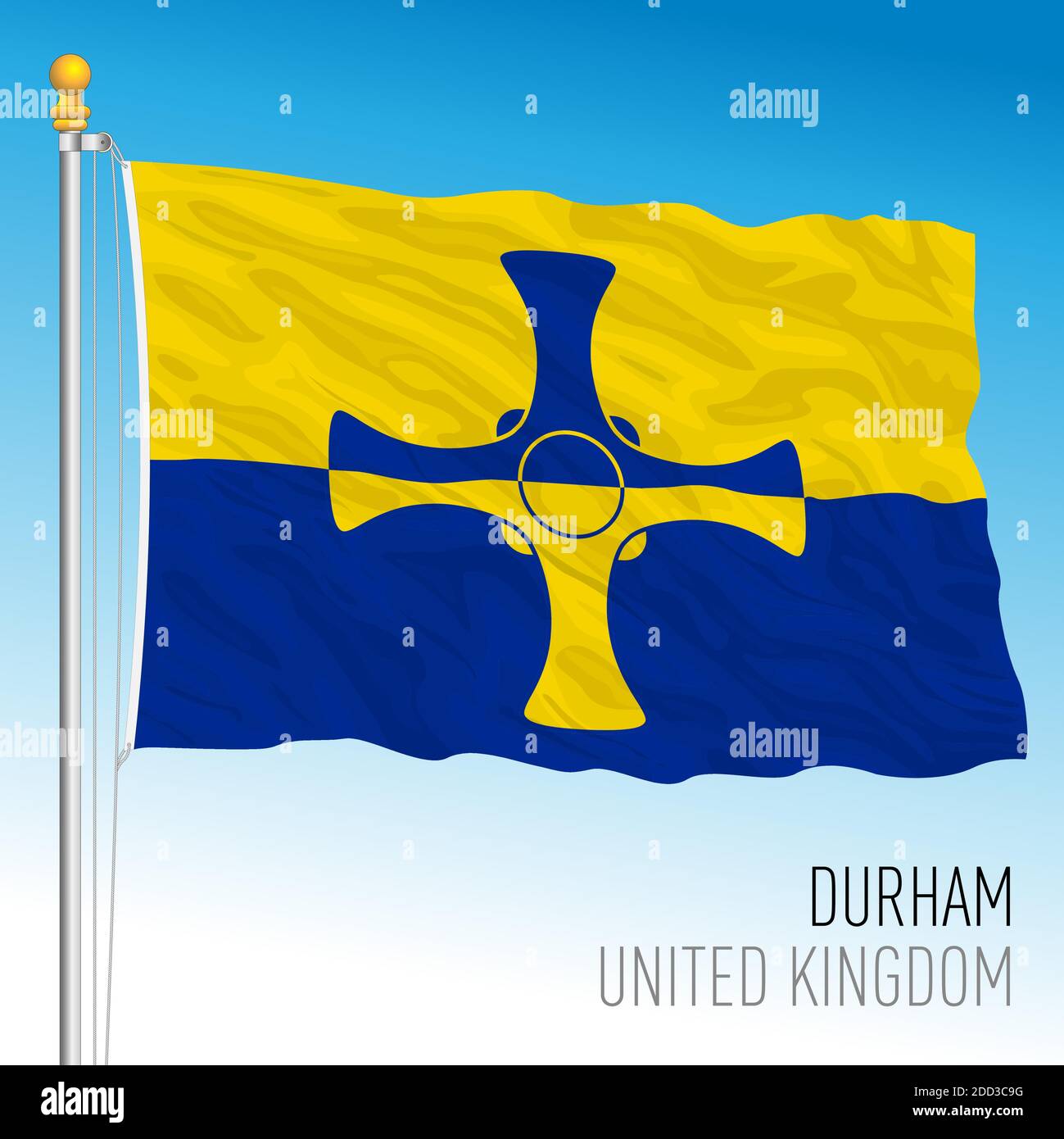 Durham county flag, United Kingdom, vector illustration Stock Vector ...