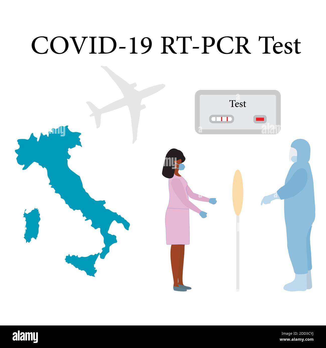 Vector illustration Carrying out RT PCR test to diagnose coronavirus ...