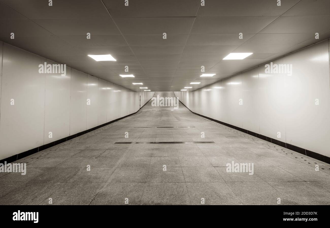 The dark pedestrian tunnel is empty and empty Stock Photo - Alamy