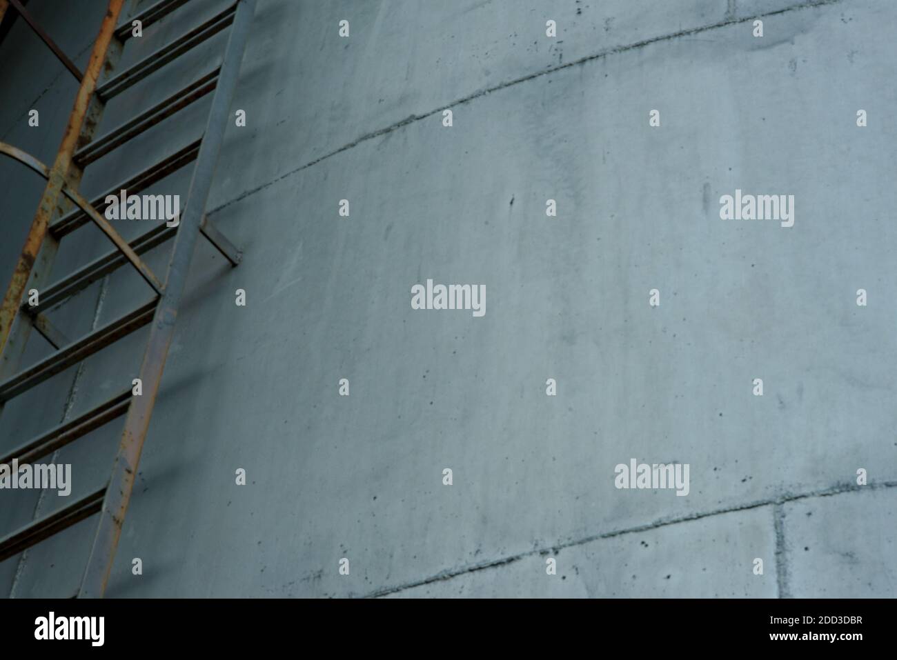 Ladder on a grey metal silo, close up Stock Photo - Alamy