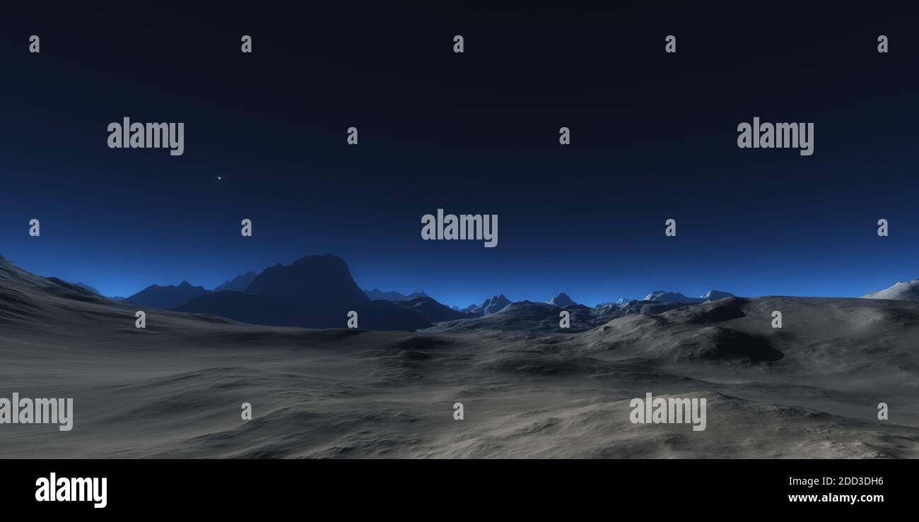 mountain plateau abstract landscape panorama, 3d render illustration ...