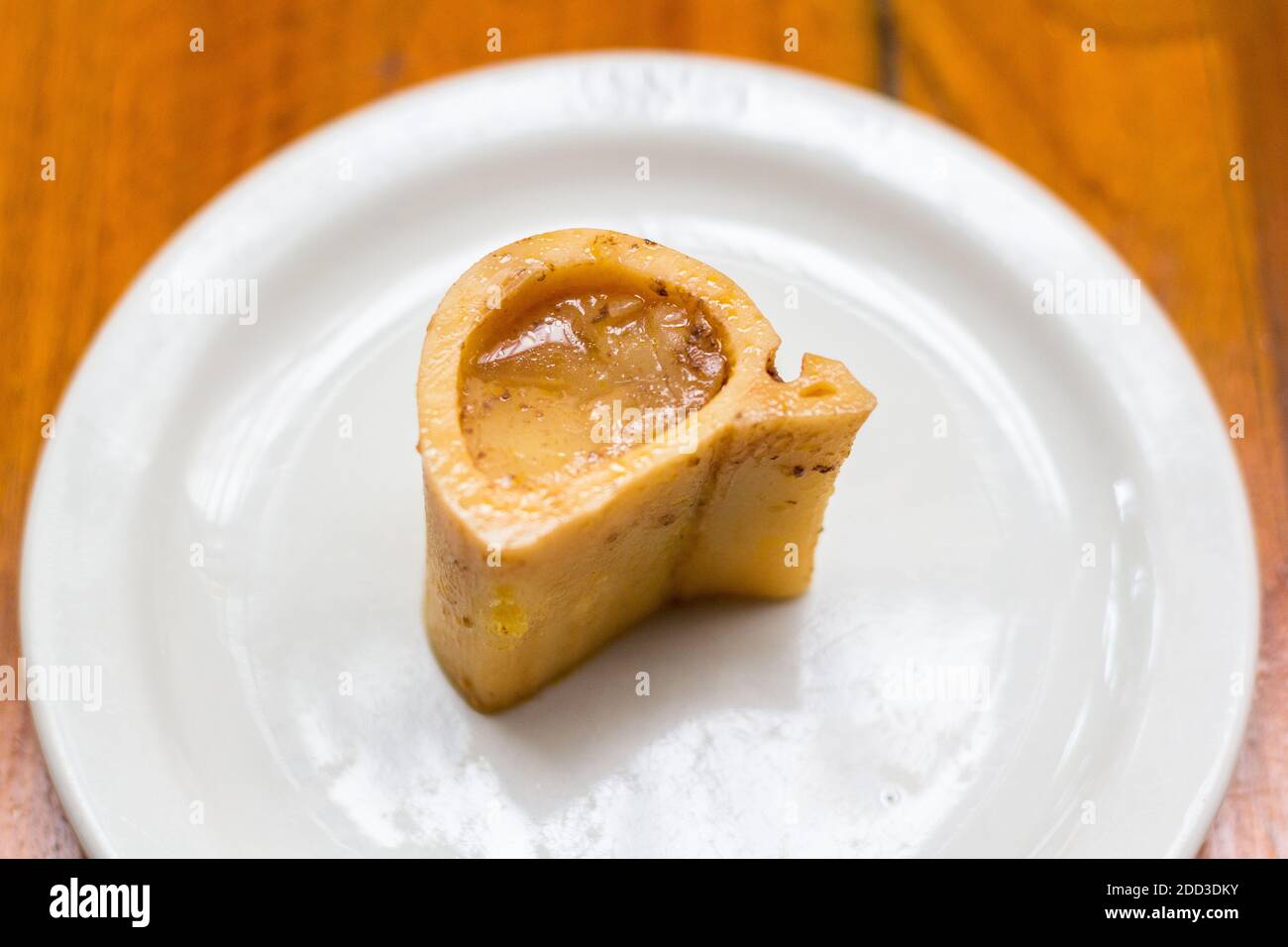 A slice of bone with bone marrow inside at a restaurant in Boracay ...