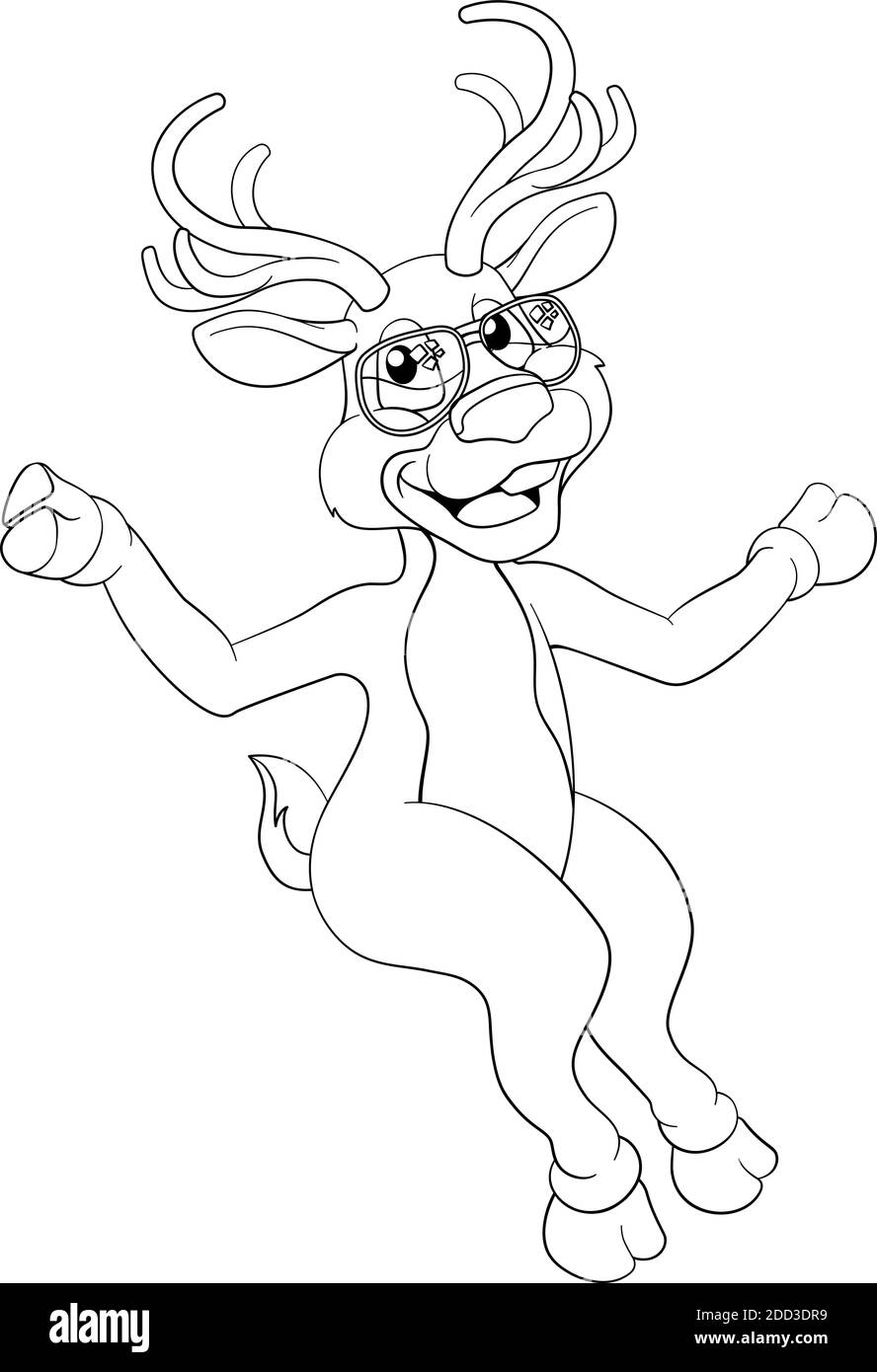Cool christmas reindeer cartoon hi-res stock photography and images - Alamy
