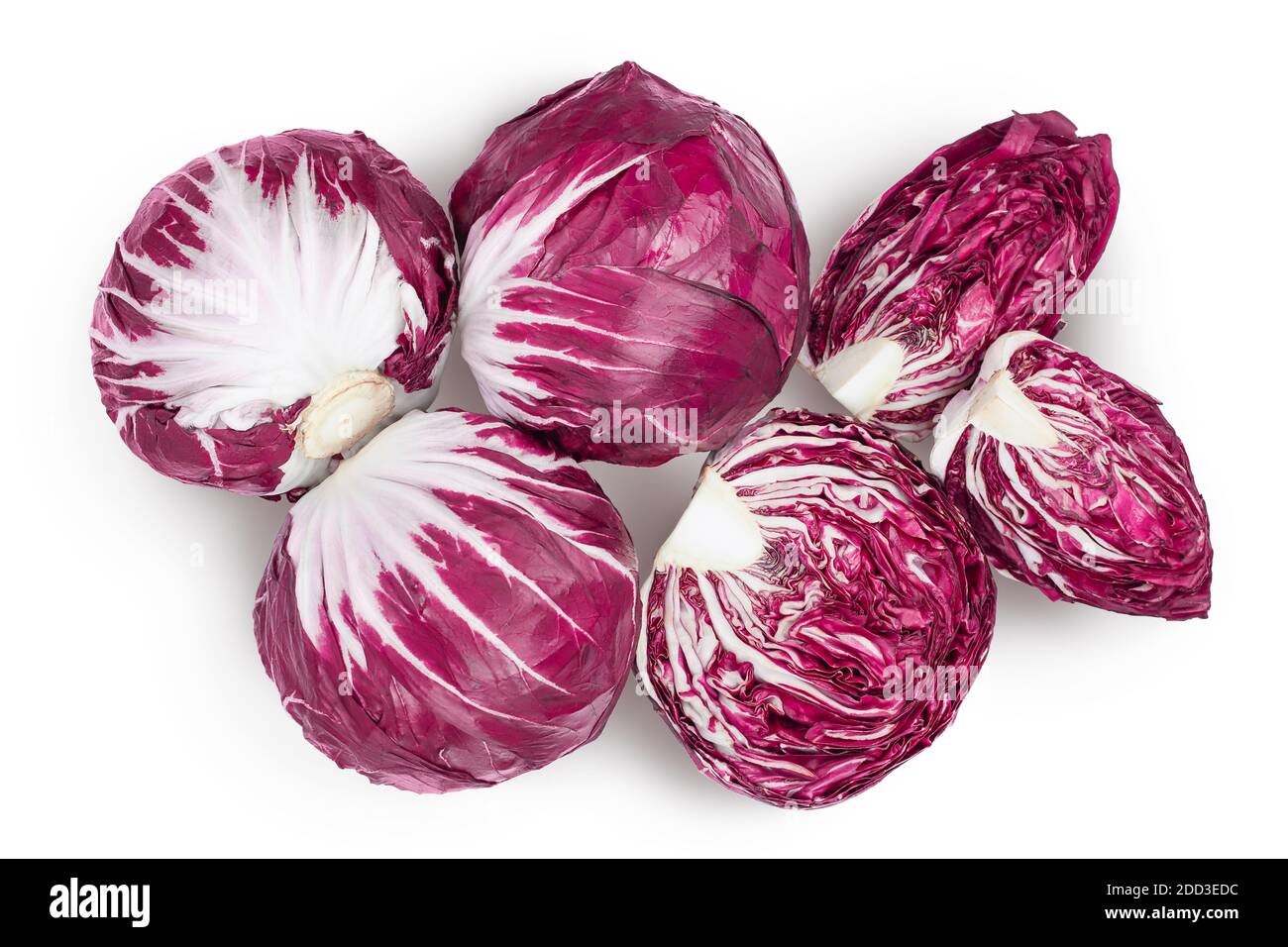 Fresh red radicchio salad isolated on white background with clipping ...