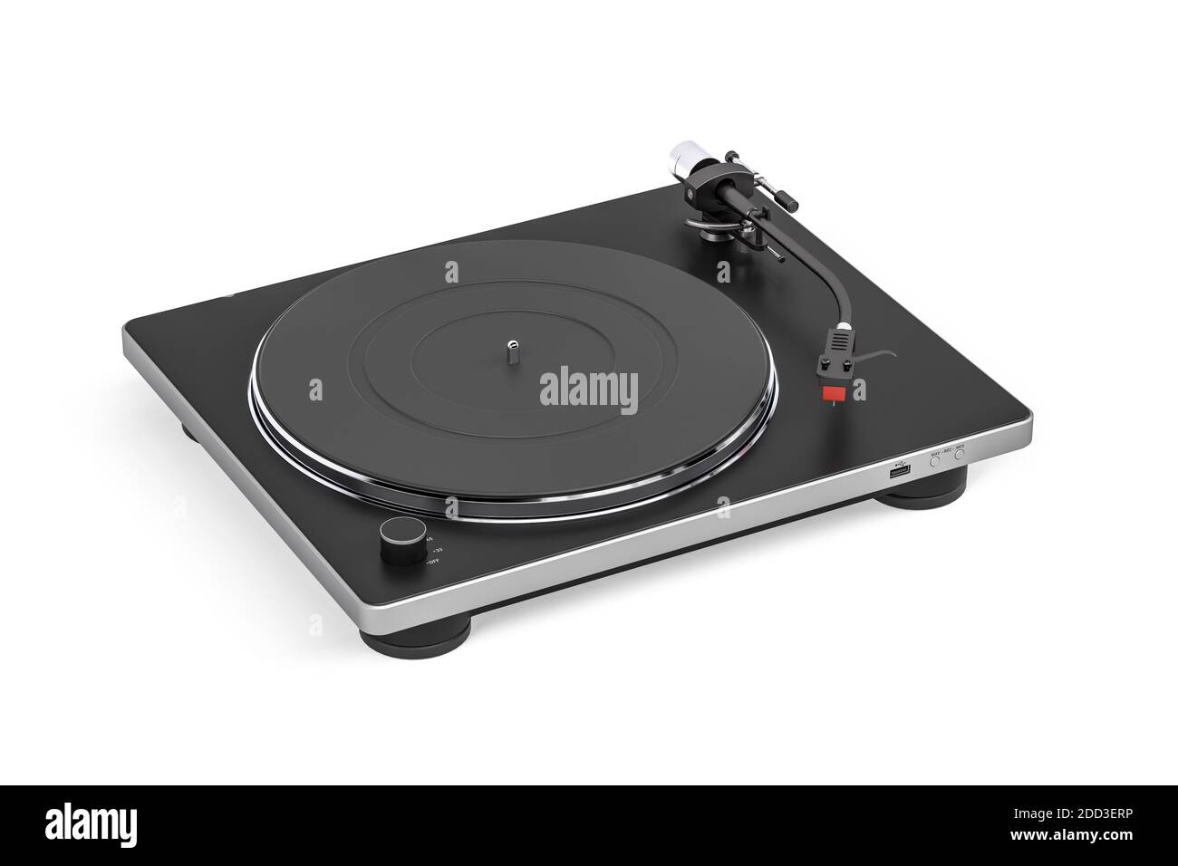 Record player isolated on white background - 3d rendering Stock Photo ...