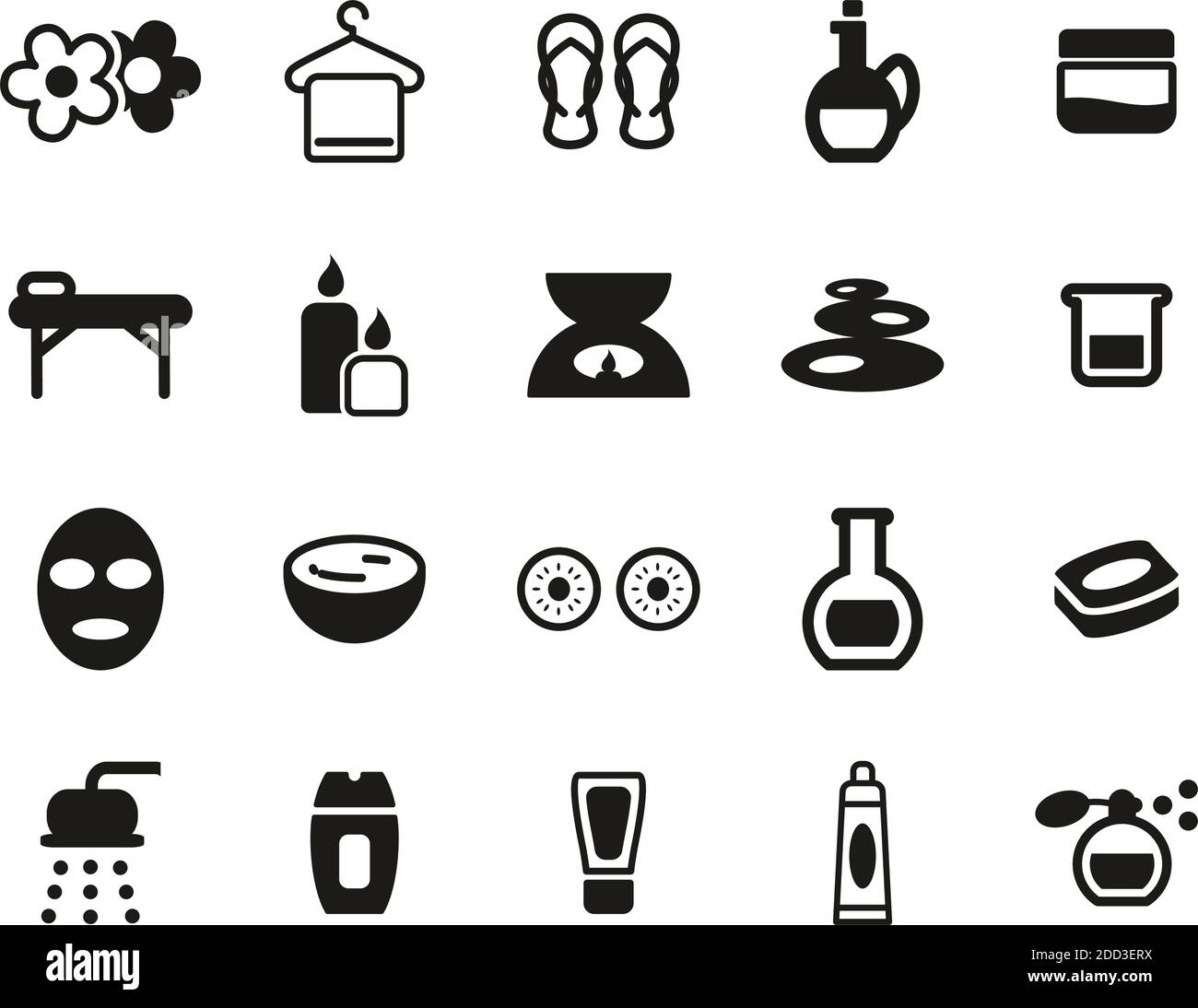 Spa & Wellness Icons Black & White Set Big Stock Vector Image & Art - Alamy