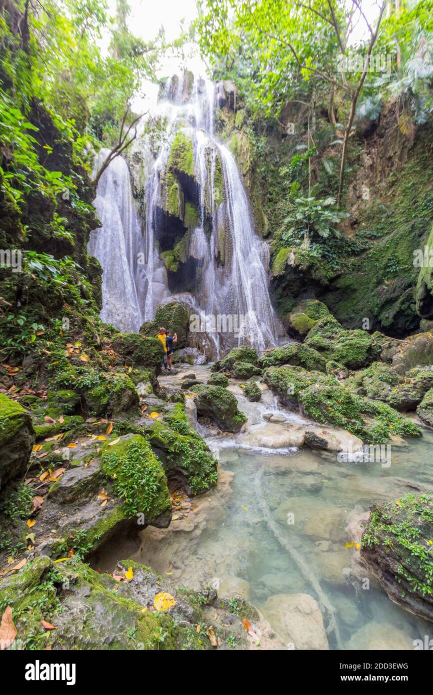 A beautiful waterfall in the forests of Bicol, Philippines Stock Photo ...