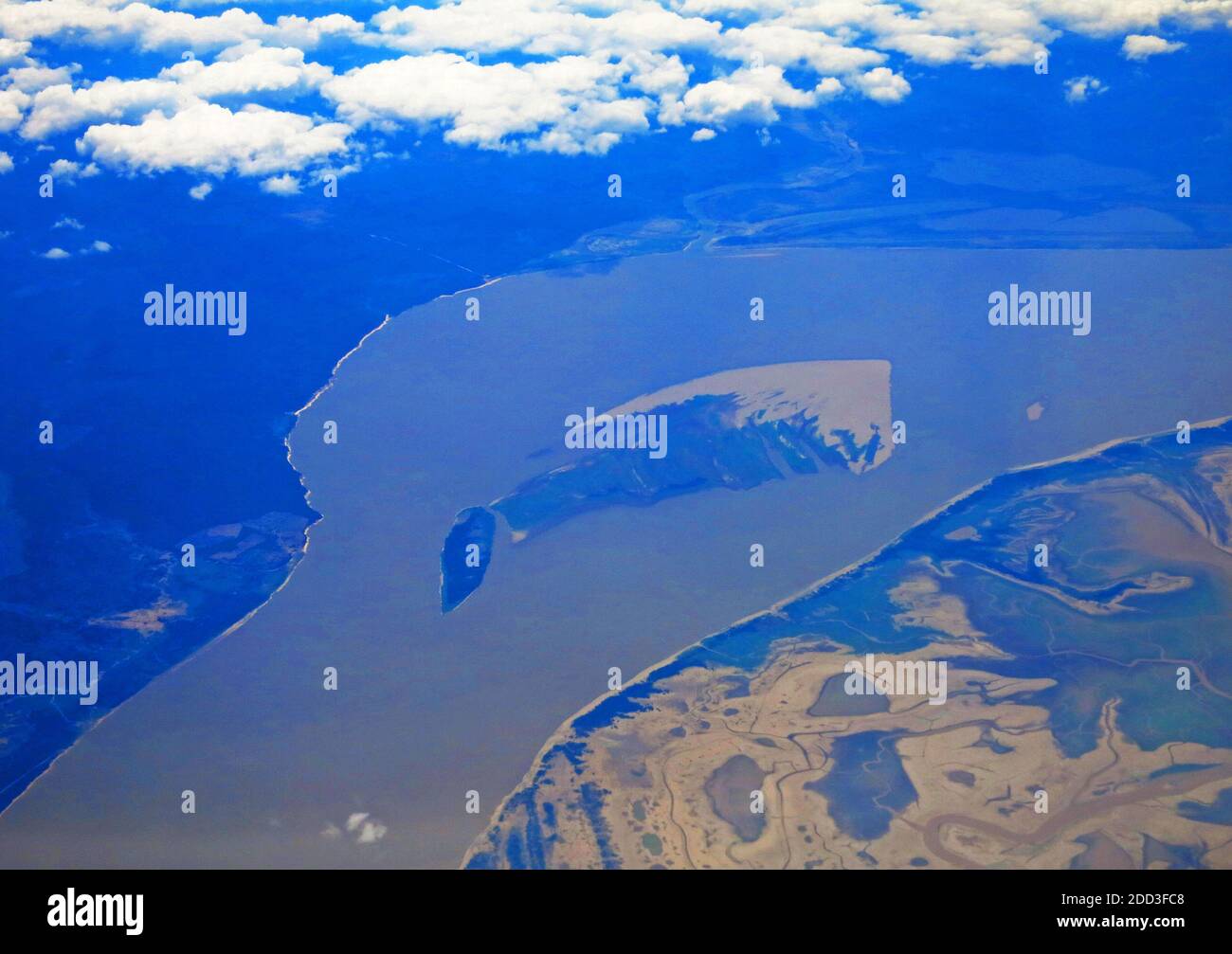 aerial view over the Amazon river near Santarem, Brazil Stock Photo - Alamy