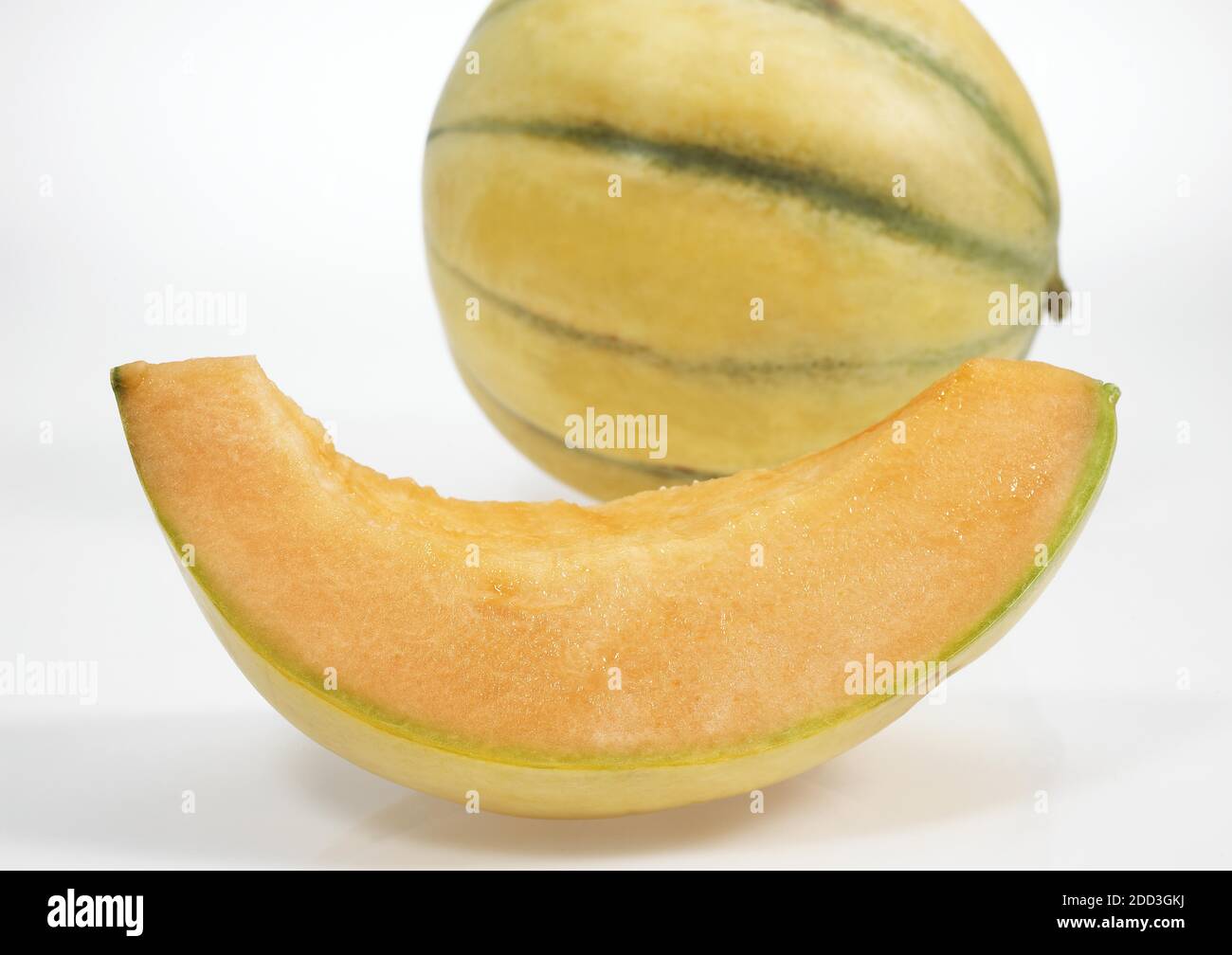 Cavaillon Melon, cucumis melo, Fruit against White Background Stock ...