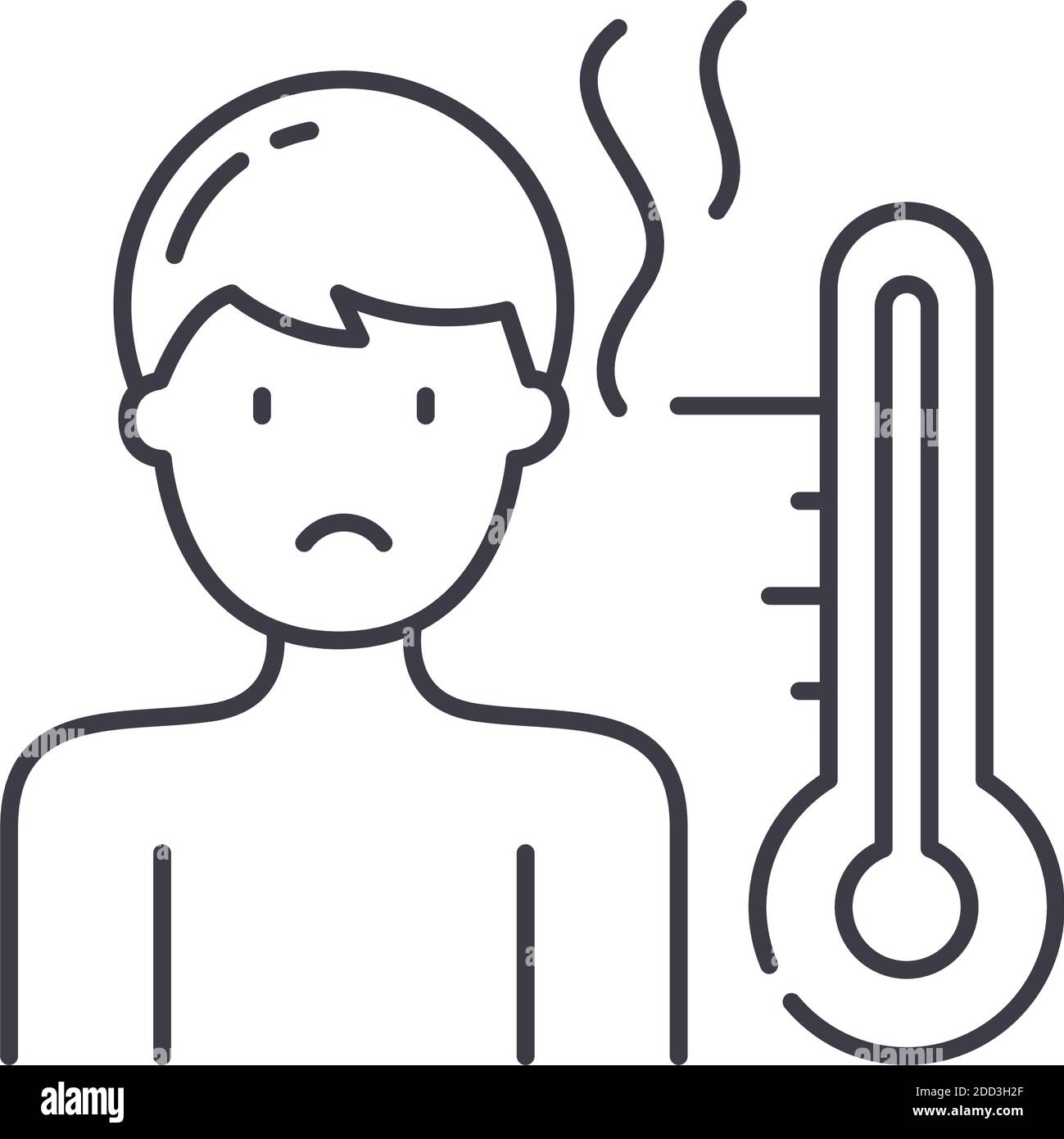 Fever icon, linear isolated illustration, thin line vector, web design ...