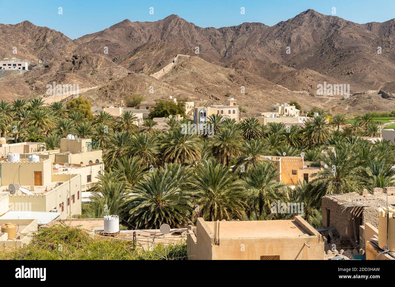 View of Bahla old town at the foot of the Djebel Akhdar in Sultanate of ...