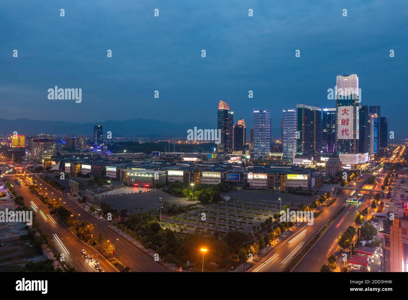 Yiwu international trade city at night Stock Photo - Alamy