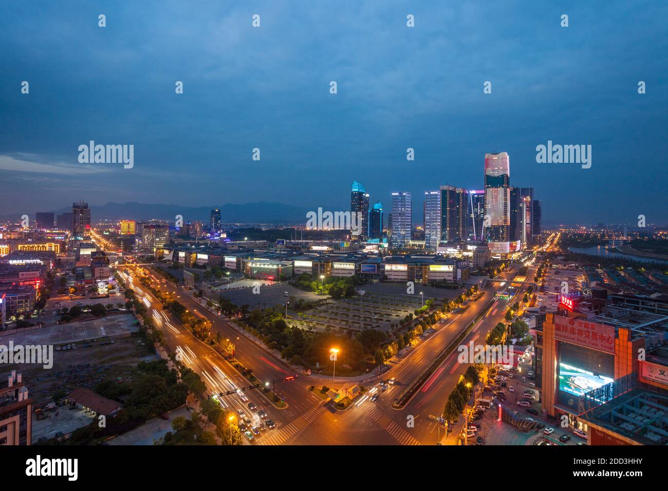 Yiwu international trade city at night Stock Photo - Alamy