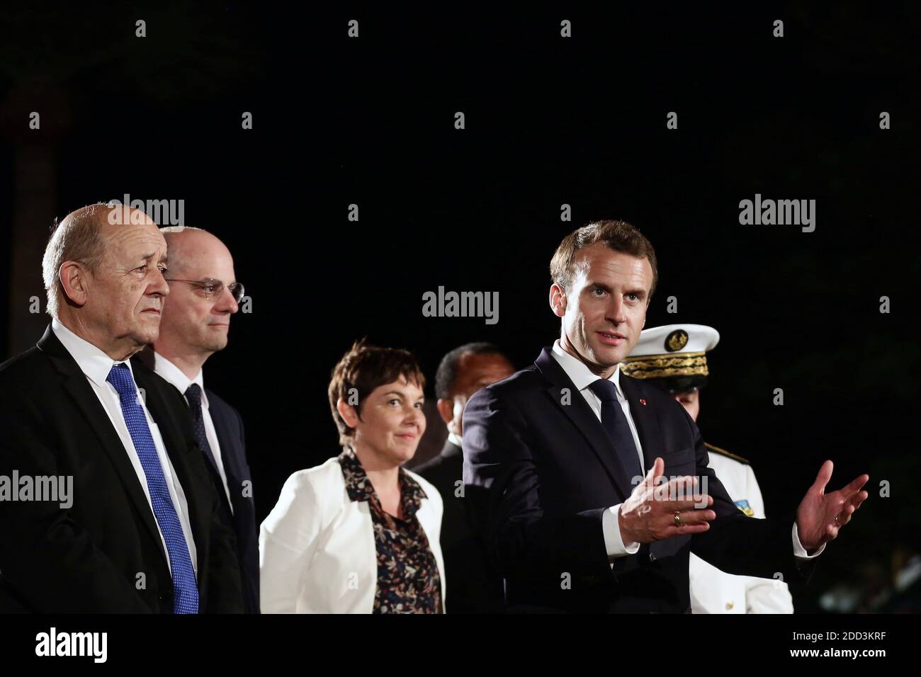 French president Emmanuel Macron , French Overseas Minister Annick ...