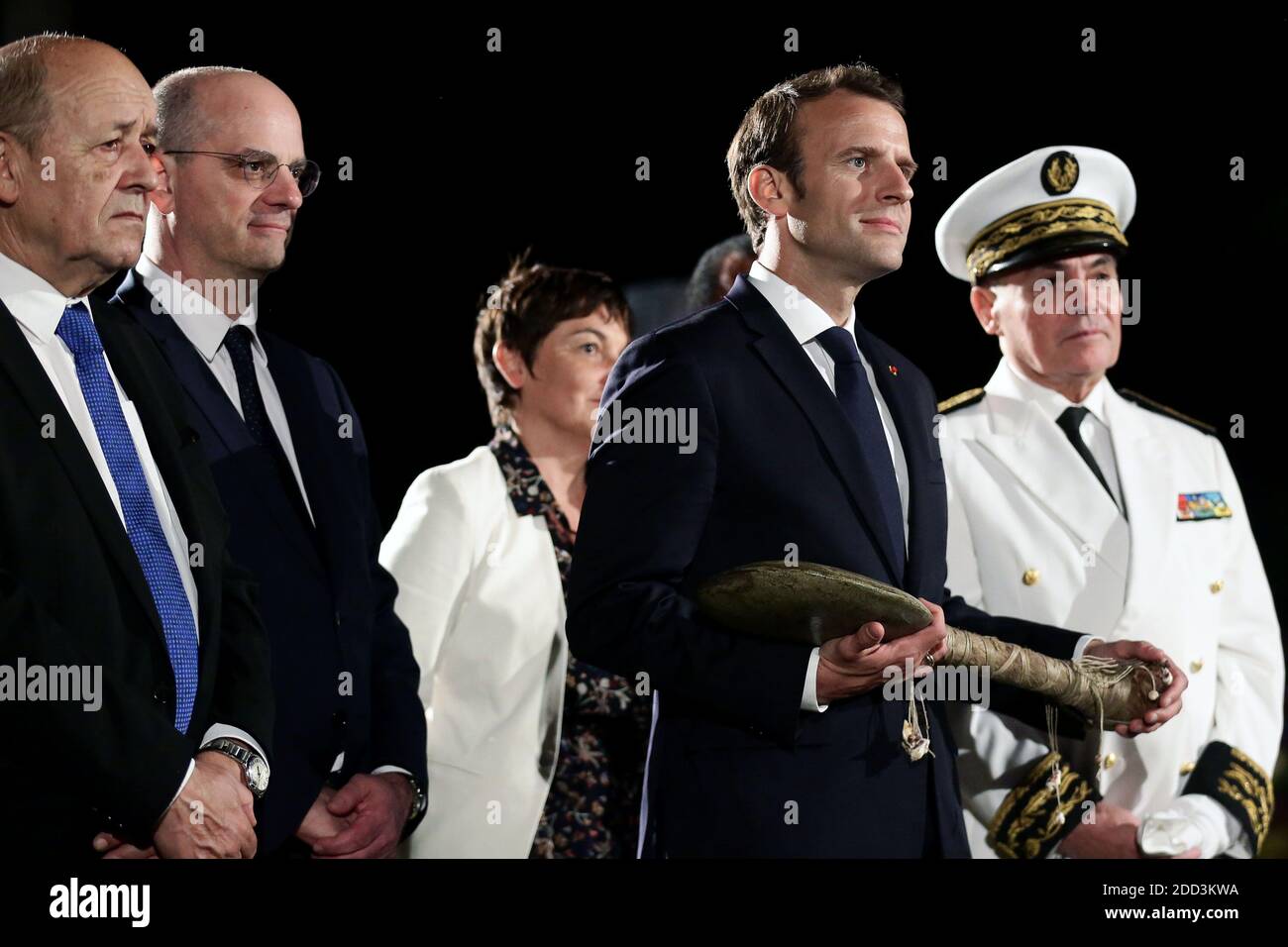 French president Emmanuel Macron , French Overseas Minister Annick ...