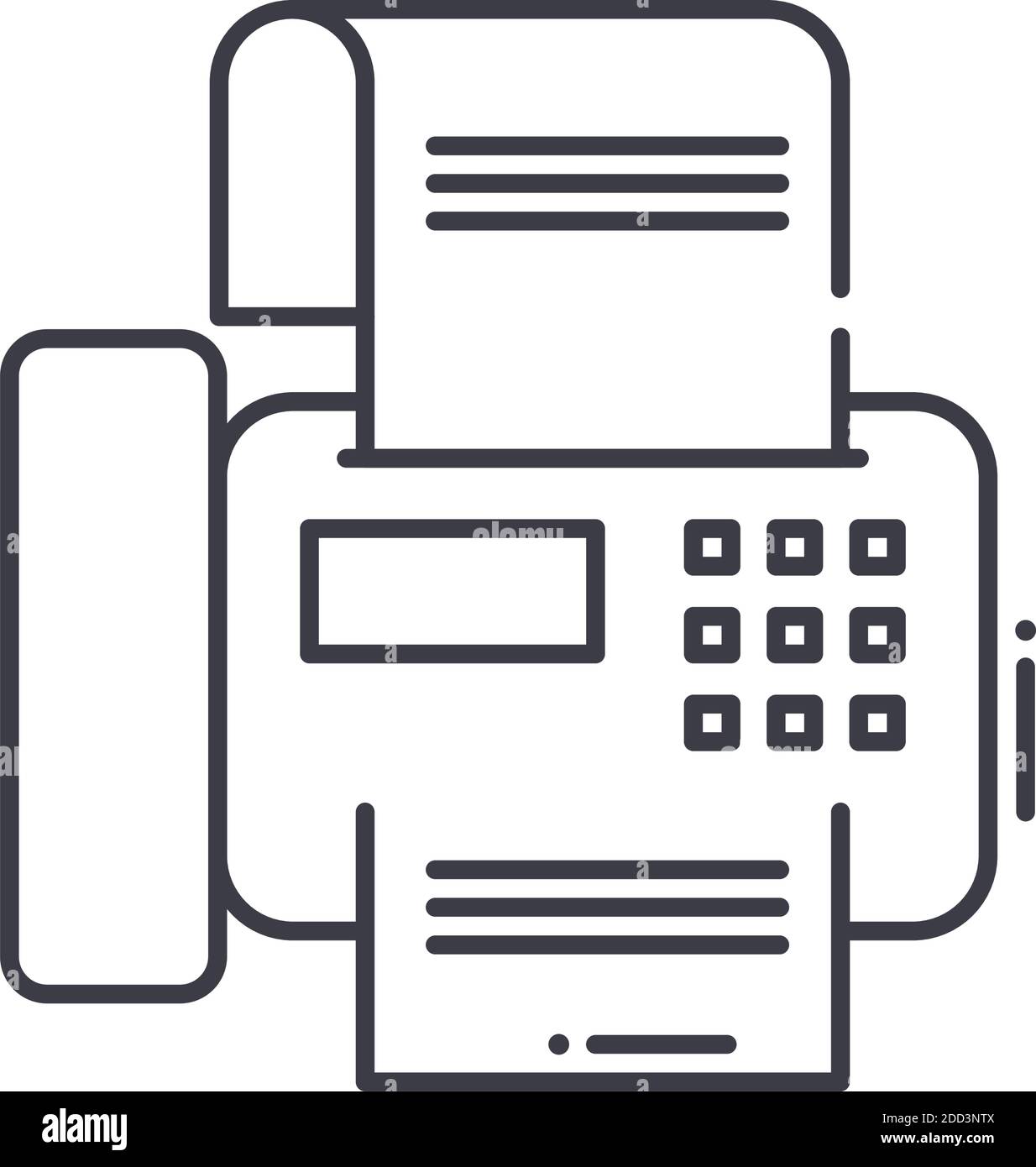 Fax work icon, linear isolated illustration, thin line vector, web ...
