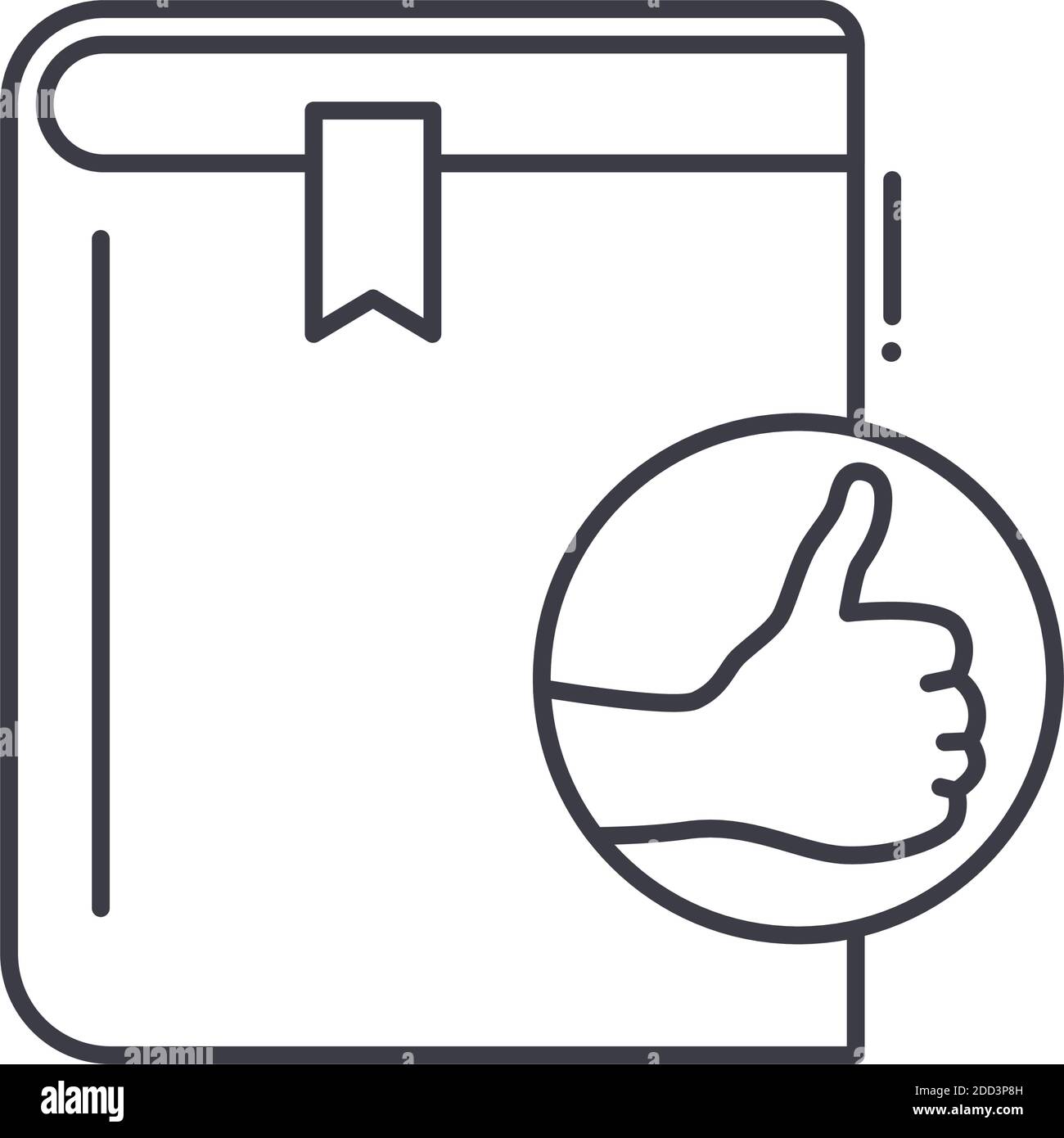 Favorite book concept icon, linear isolated illustration, thin line ...