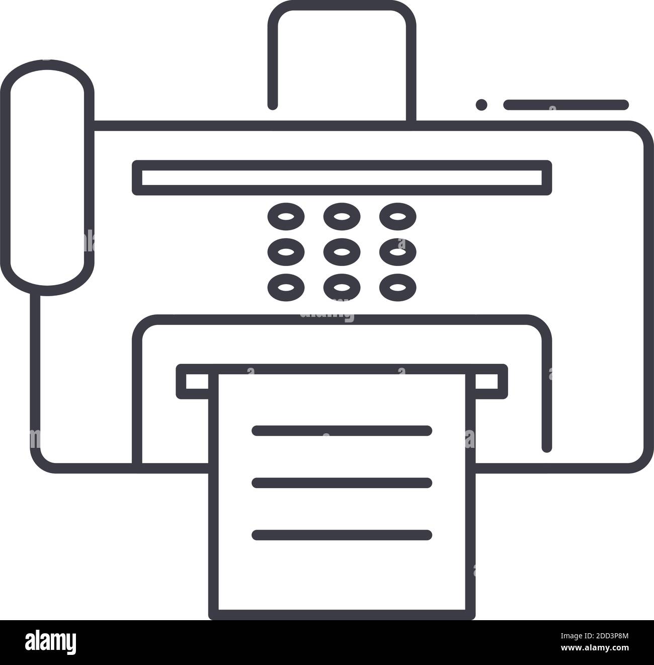 Fax icon, linear isolated illustration, thin line vector, web design ...