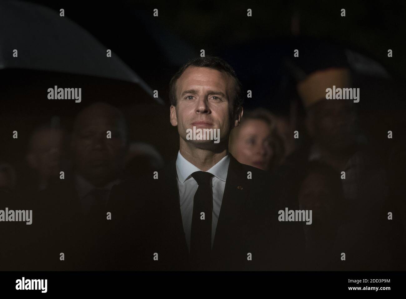French President Emmanuel Macron delivers a speech during a traditional ...