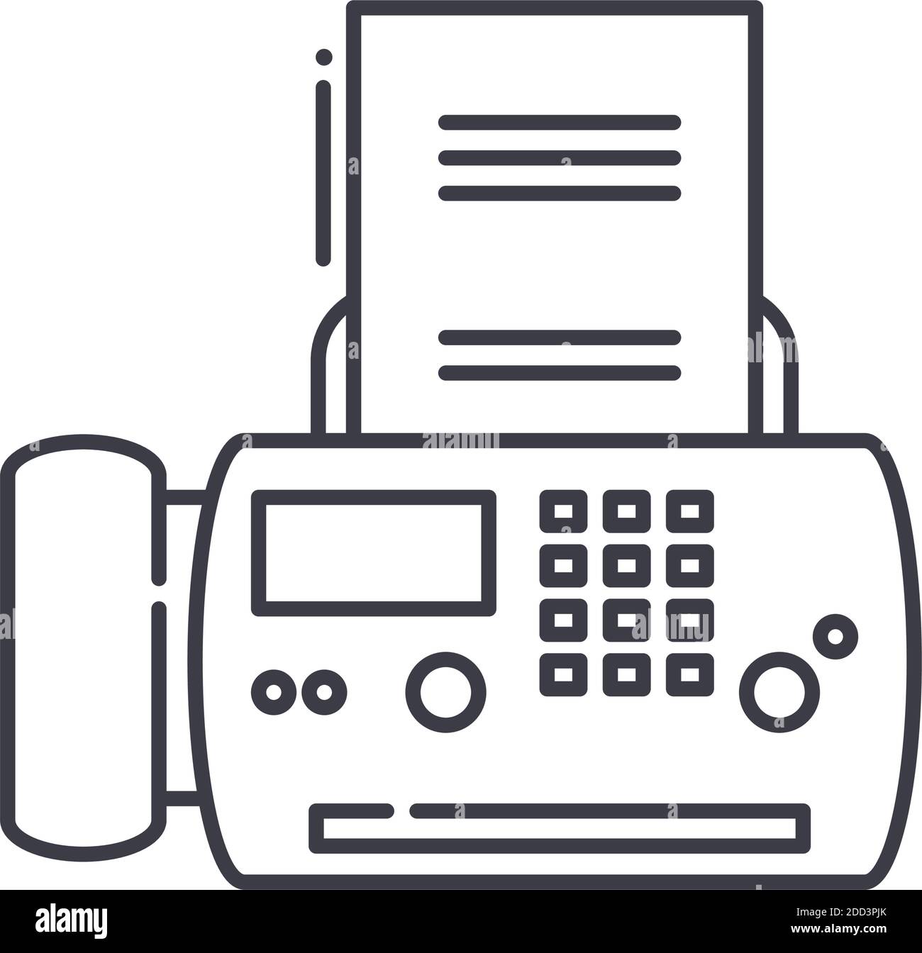 Fax message icon, linear isolated illustration, thin line vector, web ...