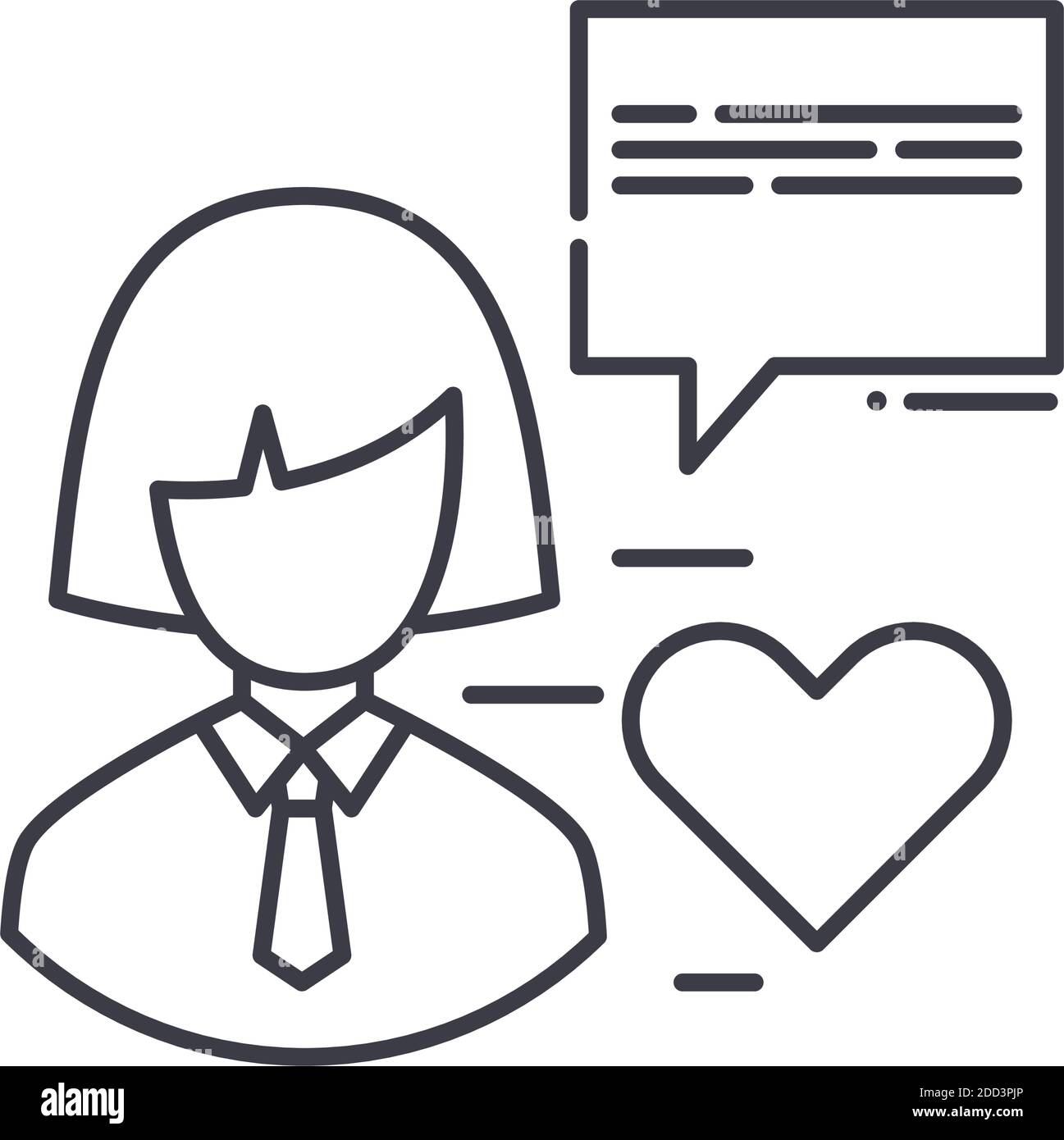 Favorite client icon, linear isolated illustration, thin line vector ...