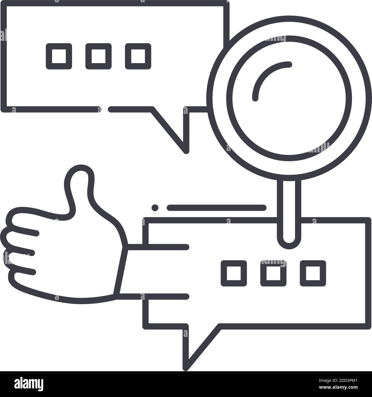 Feedback service icon, linear isolated illustration, thin line vector ...