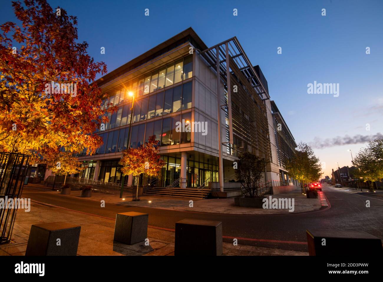 Autumn trees outside Loxley House on Station Street in Nottingham City ...