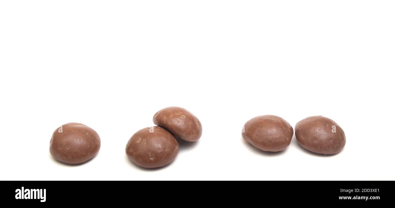 Side view of traditional Dutch Candy Brown Chocolate Pepernoten on a ...