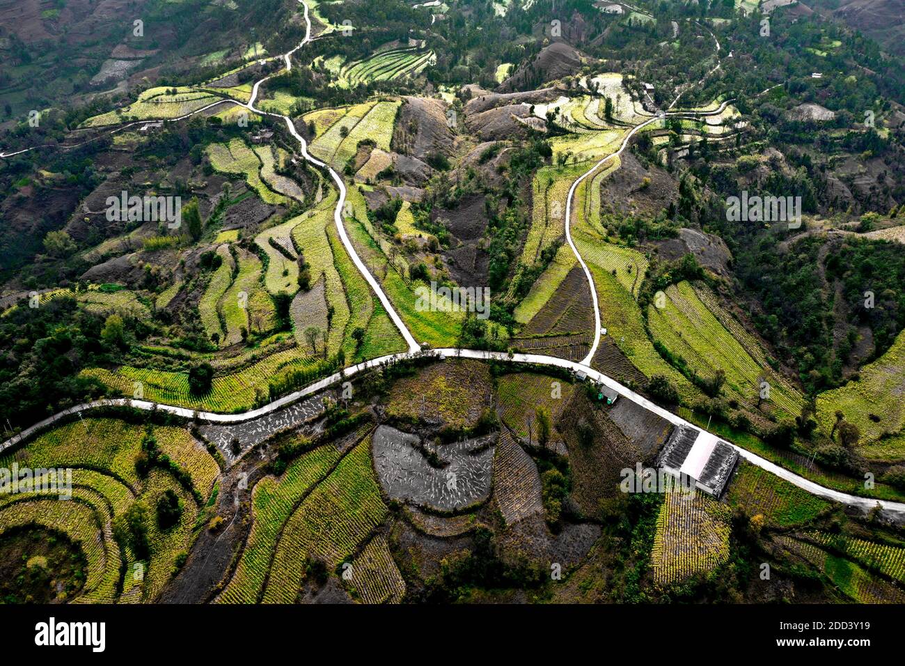 The western mountains, henan rural road Stock Photo - Alamy