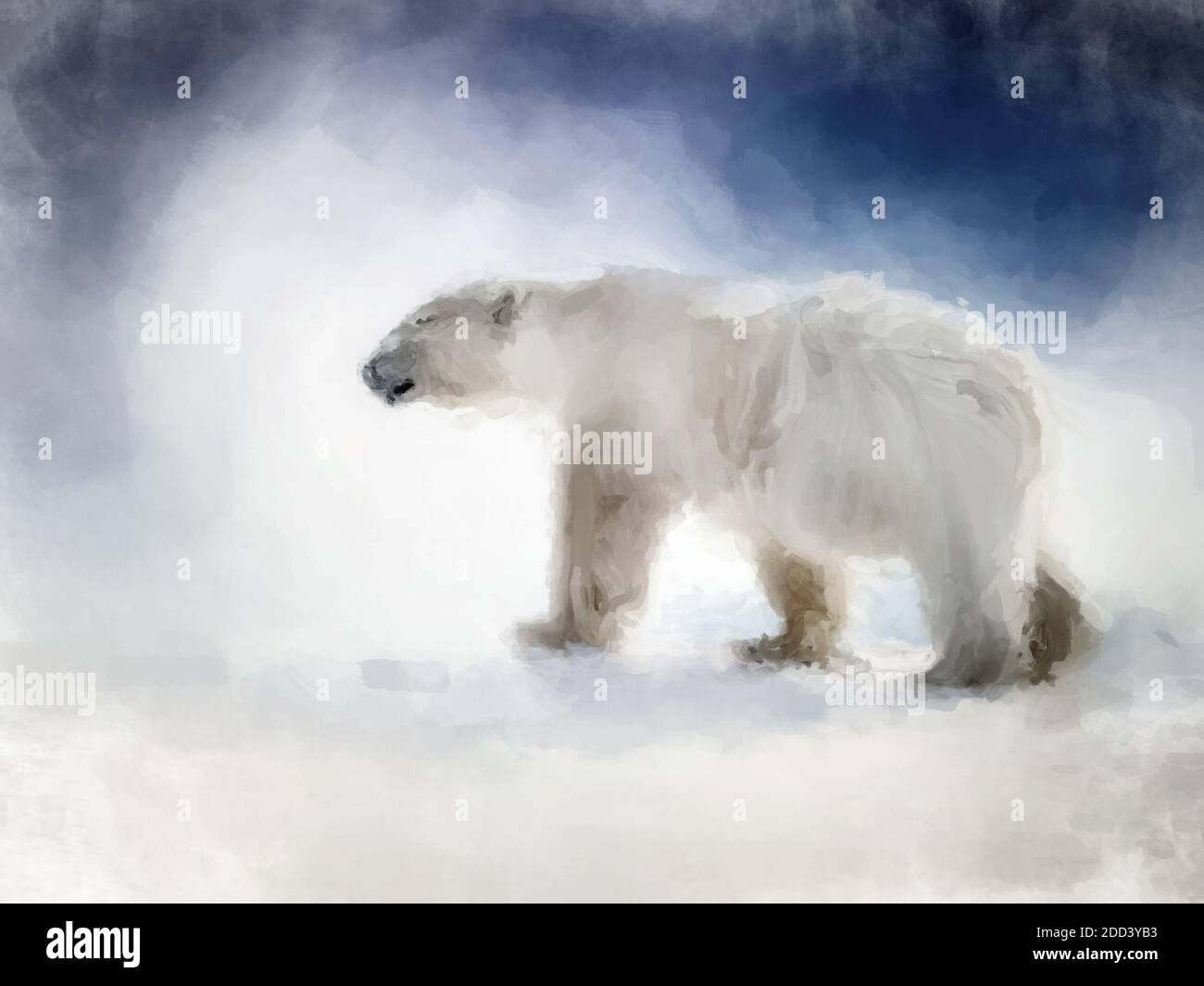 Polar Bear Christmas Painting