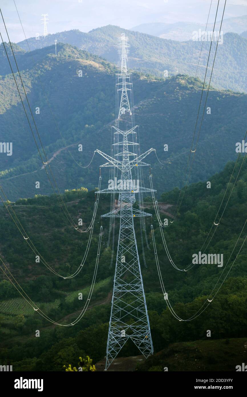 The western mountain area of rural power grid Stock Photo - Alamy