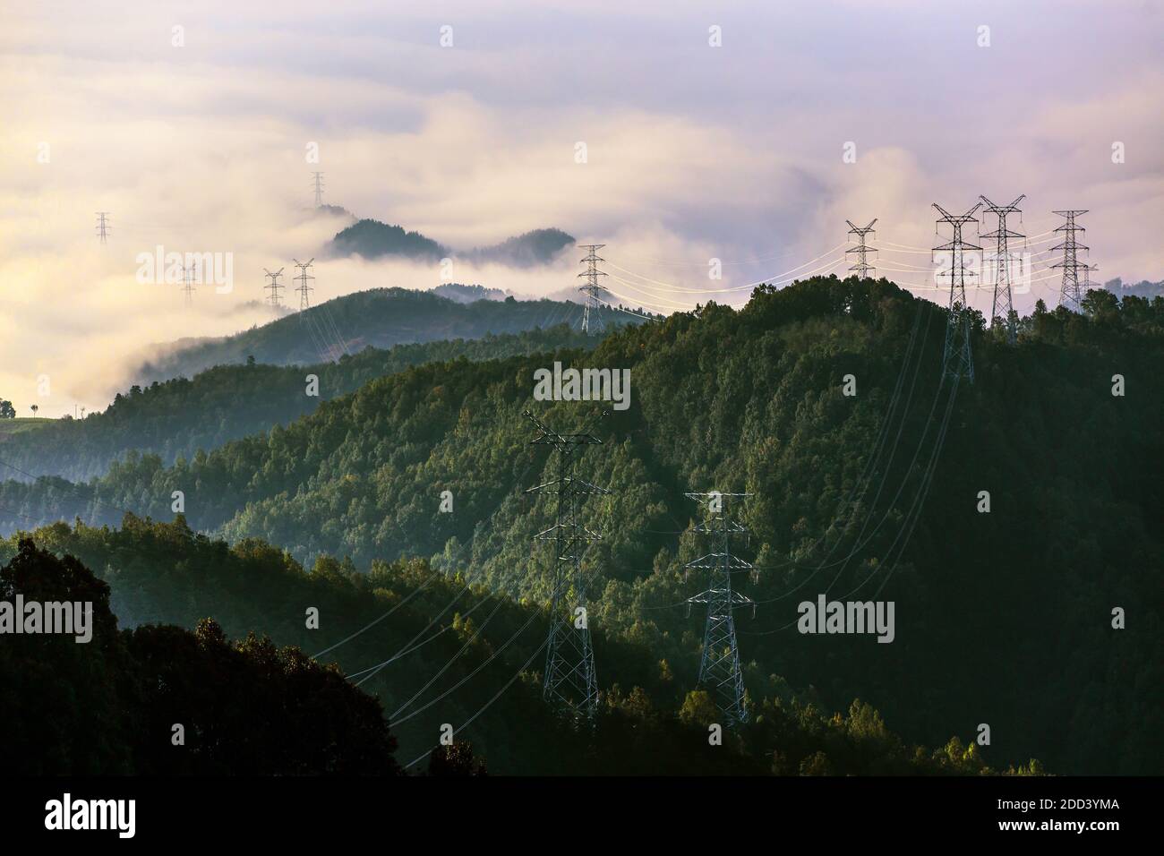 The western mountain area of rural power grid Stock Photo - Alamy