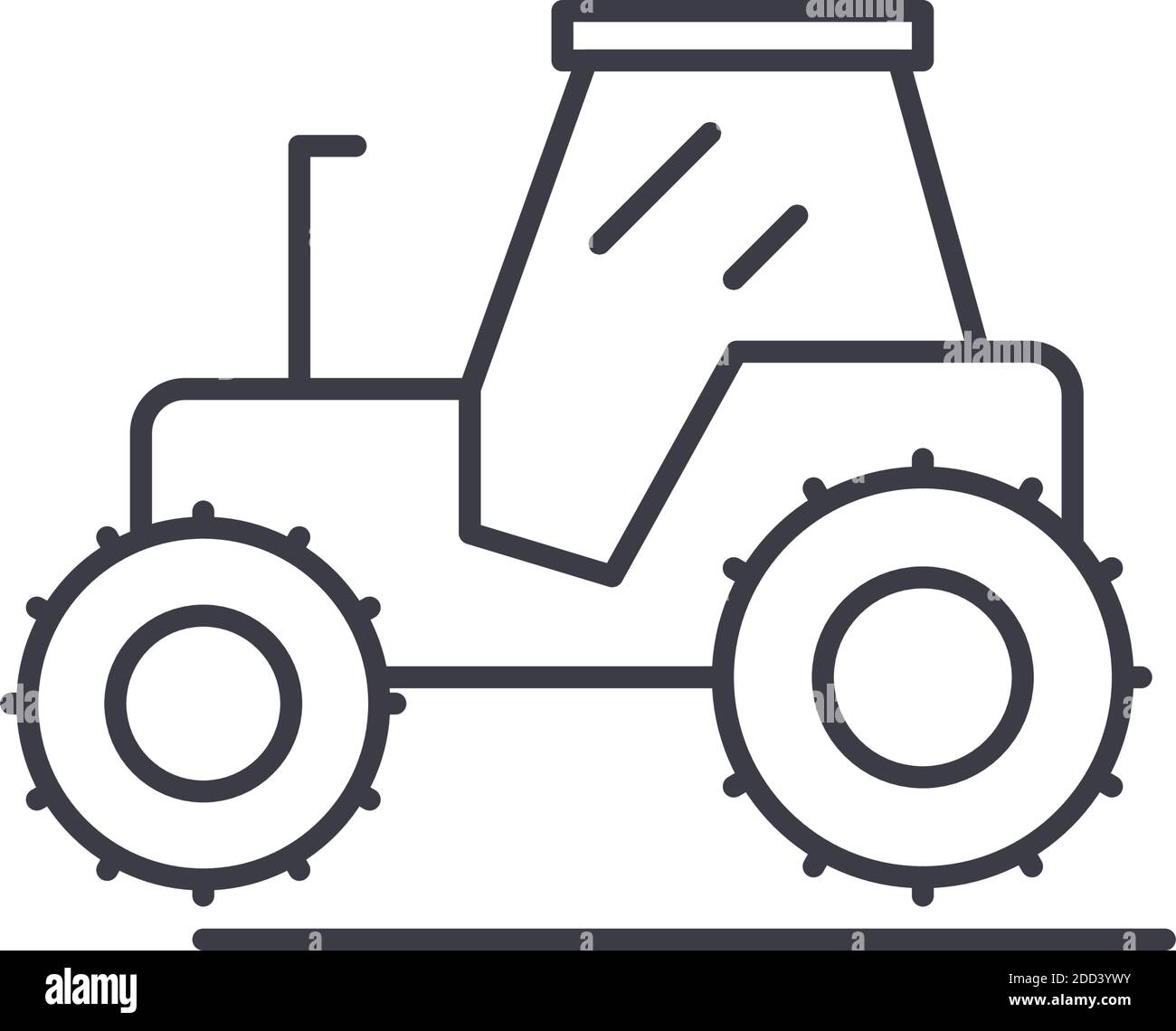 Farm tractor icon, linear isolated illustration, thin line vector, web ...