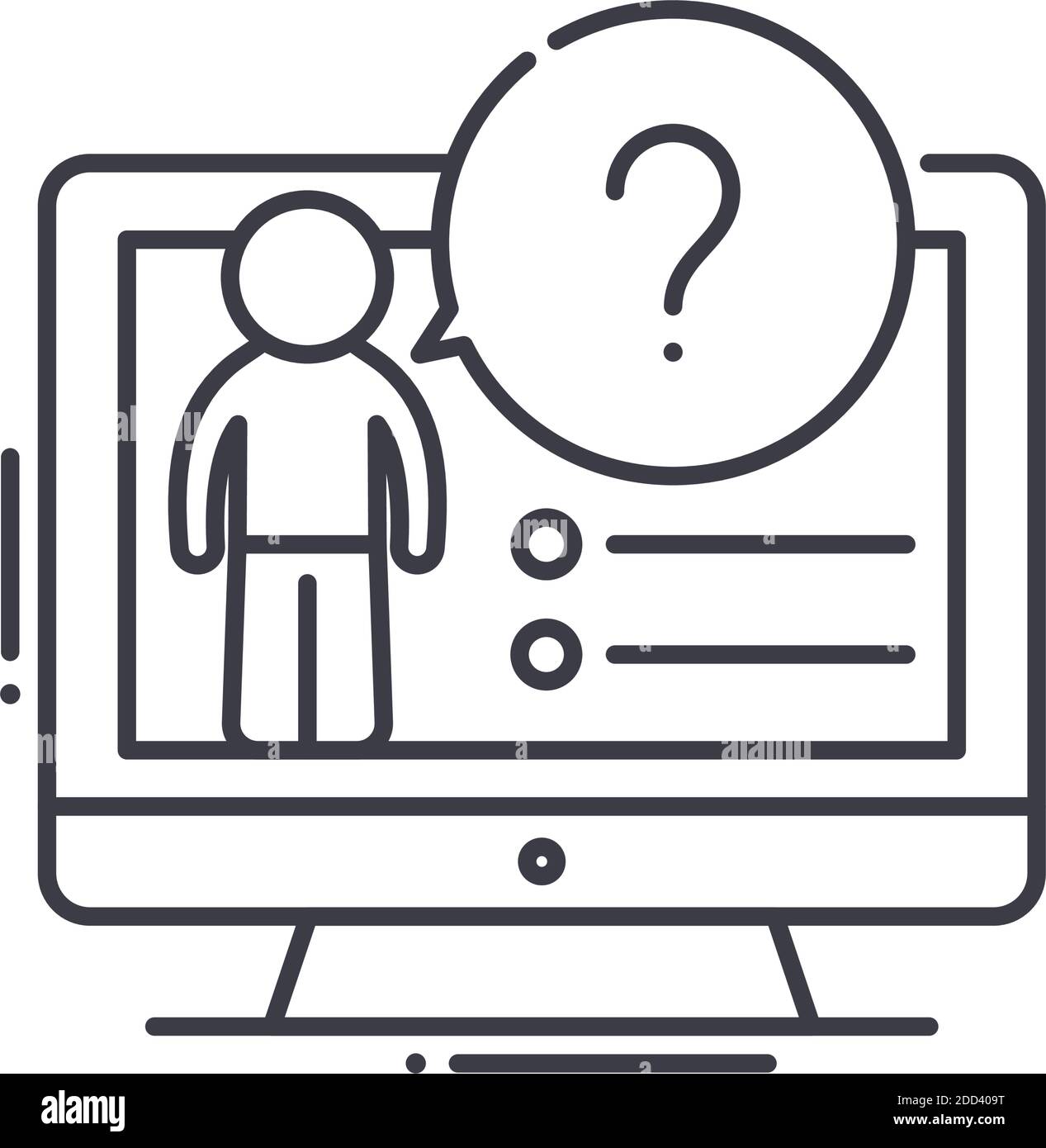 Faq icon, linear isolated illustration, thin line vector, web design ...