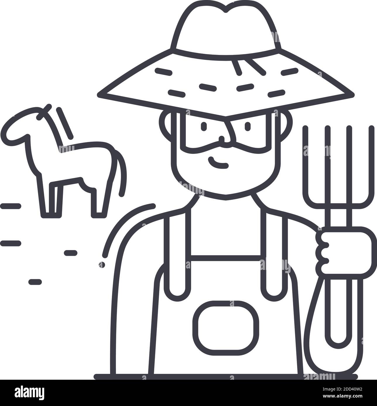 Farmer man icon, linear isolated illustration, thin line vector, web ...