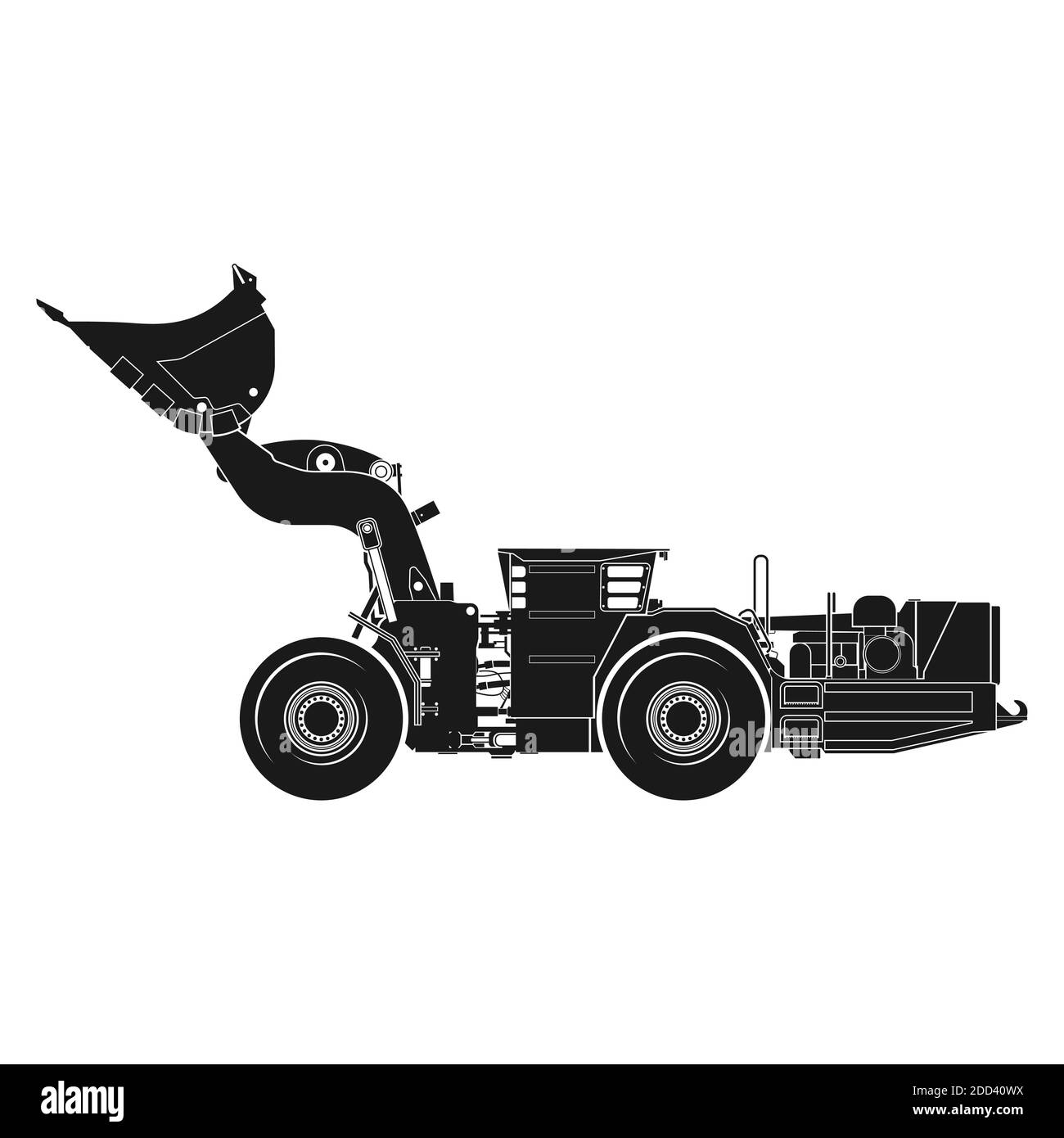 Realistic icon of a loading and delivery vehicle in a mine and quarry ...