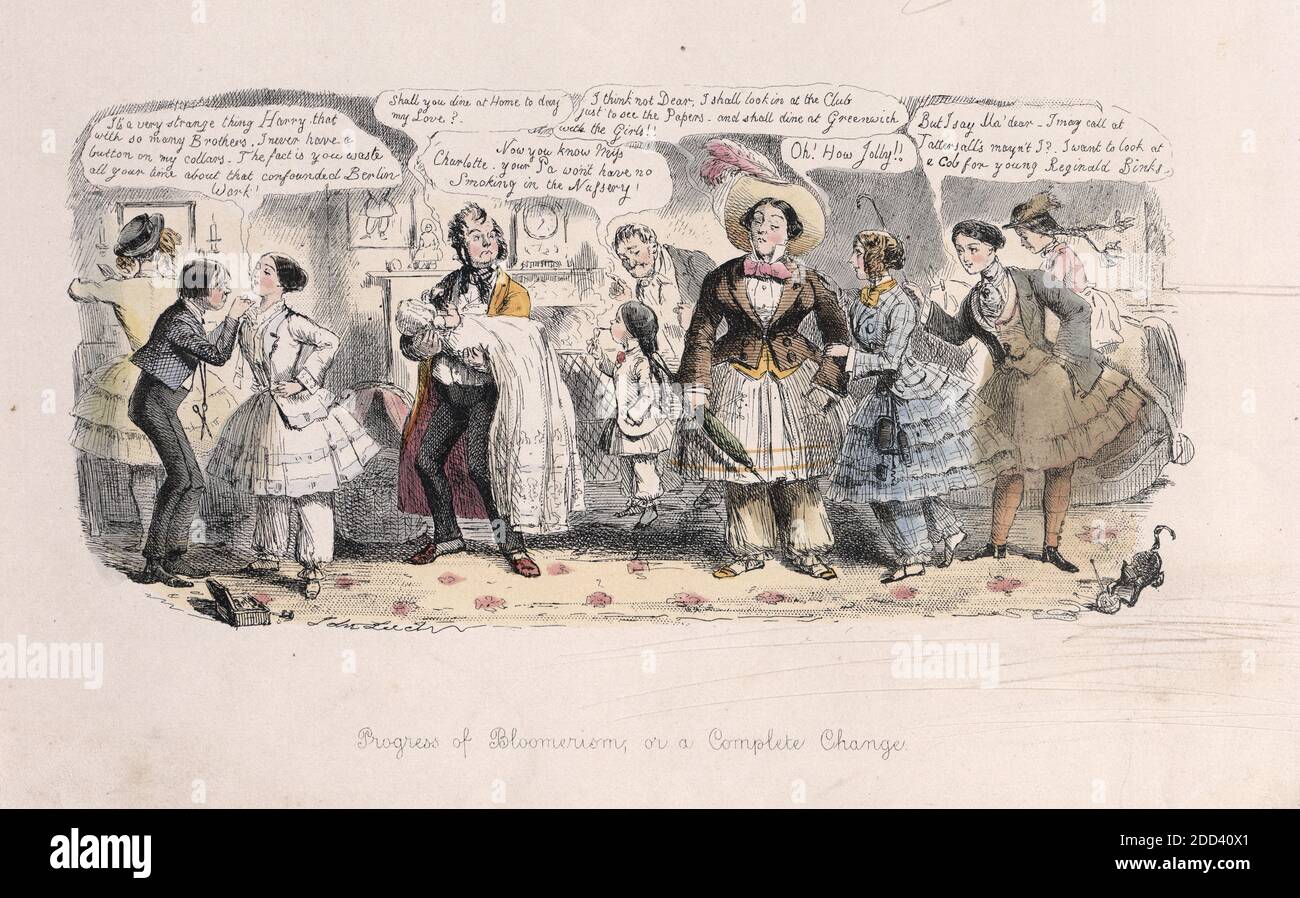 Progress of Bloomerism or a complete change, by John Leech ...