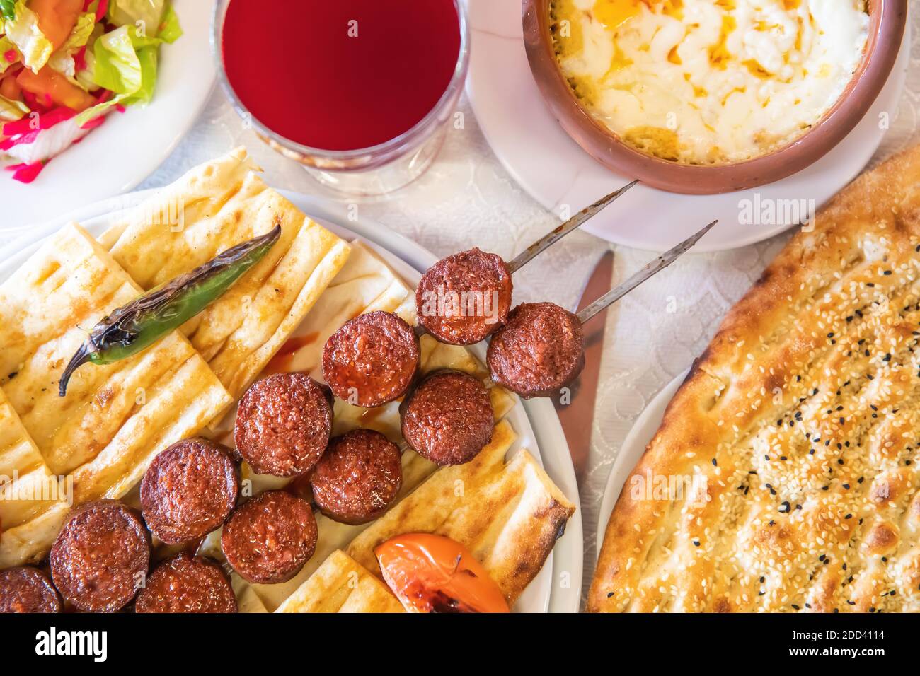 Turkish sausage also known as Sucuk. Grilled or barbecued Turkish ...