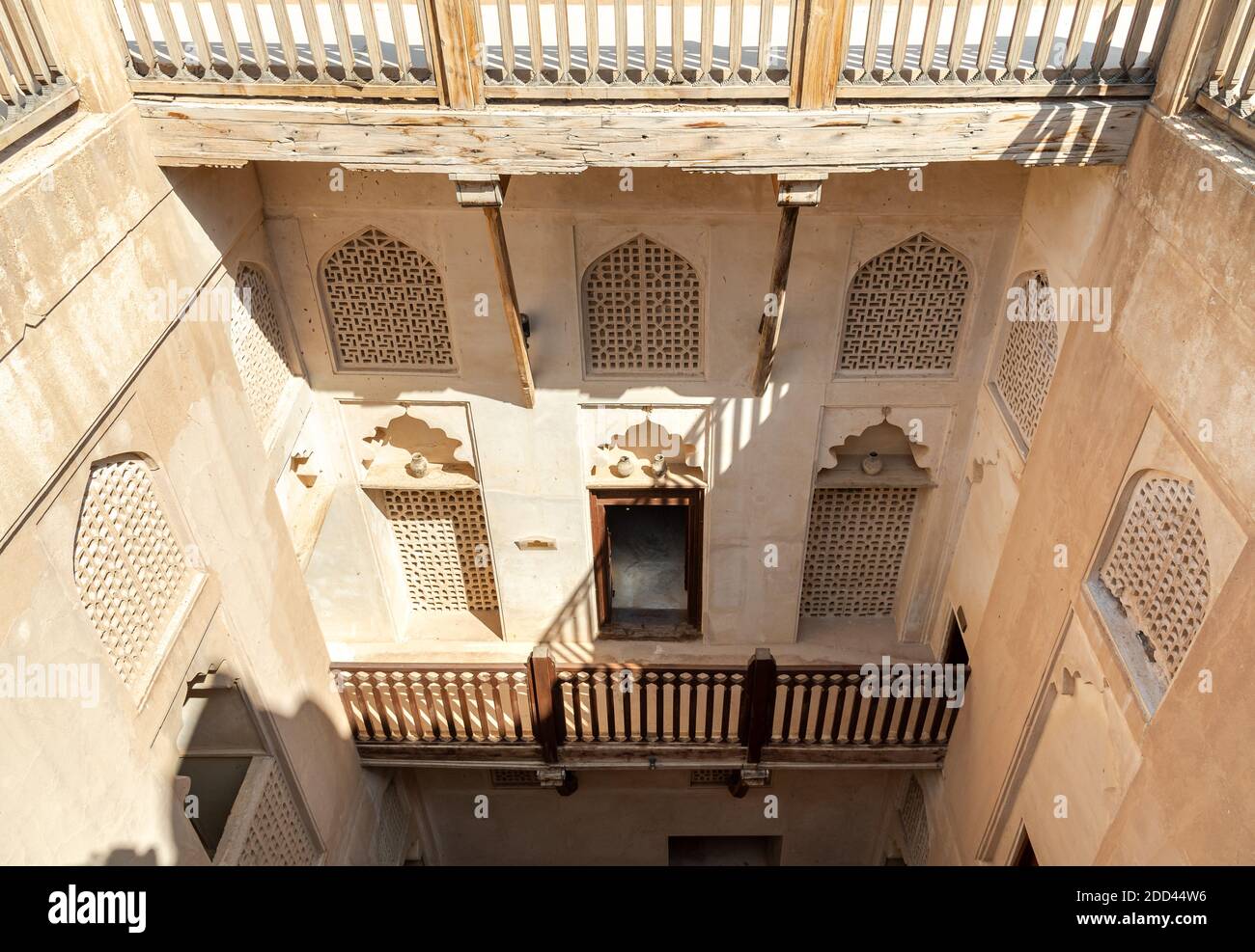 View from above inside the Jabreen Castle in Bahla, Sultanate of Oman ...