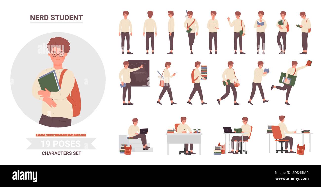 Smart Boy Studying Cartoon