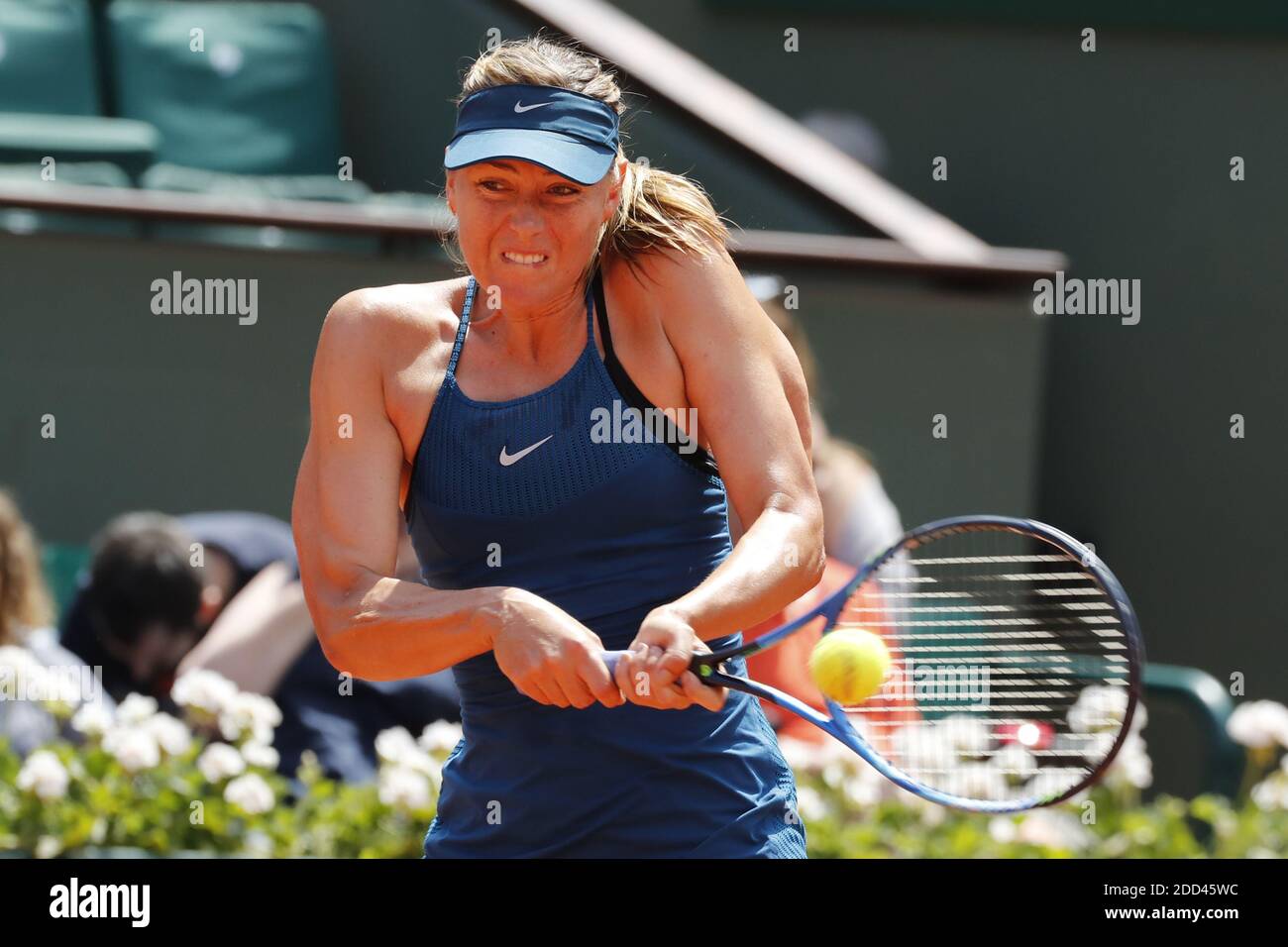 Russia's Maria Sharapova playing in the third round of the French ...